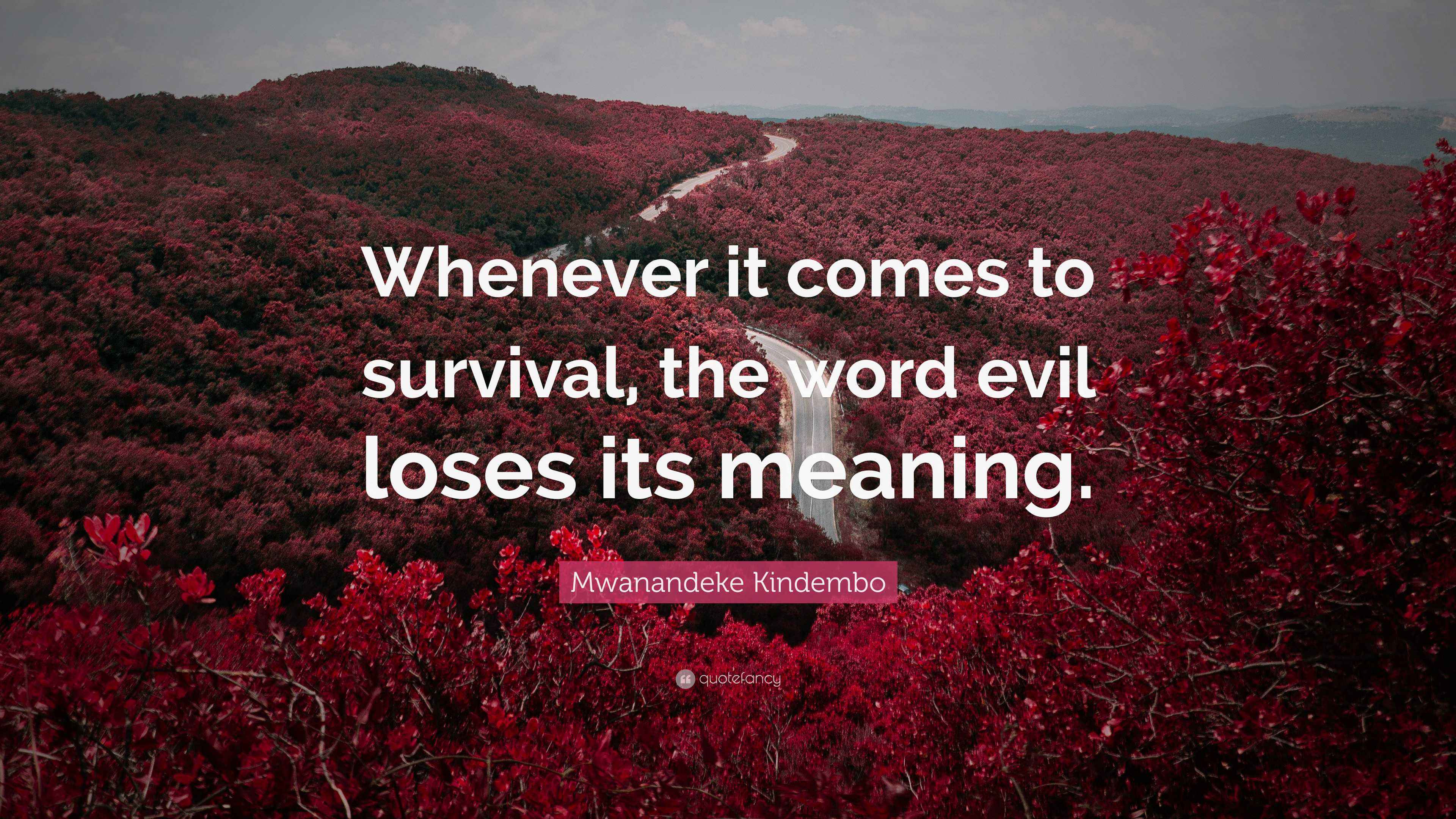 Mwanandeke Kindembo Quote: “Whenever it comes to survival, the word ...