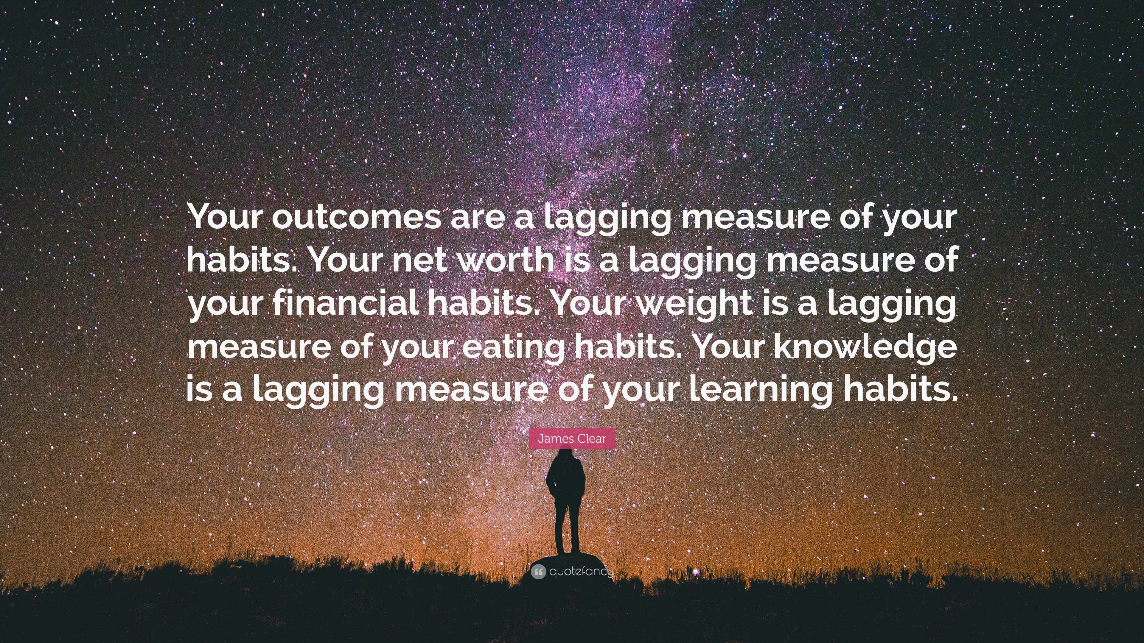James Clear Quote: “Your outcomes are a lagging measure of your habits ...