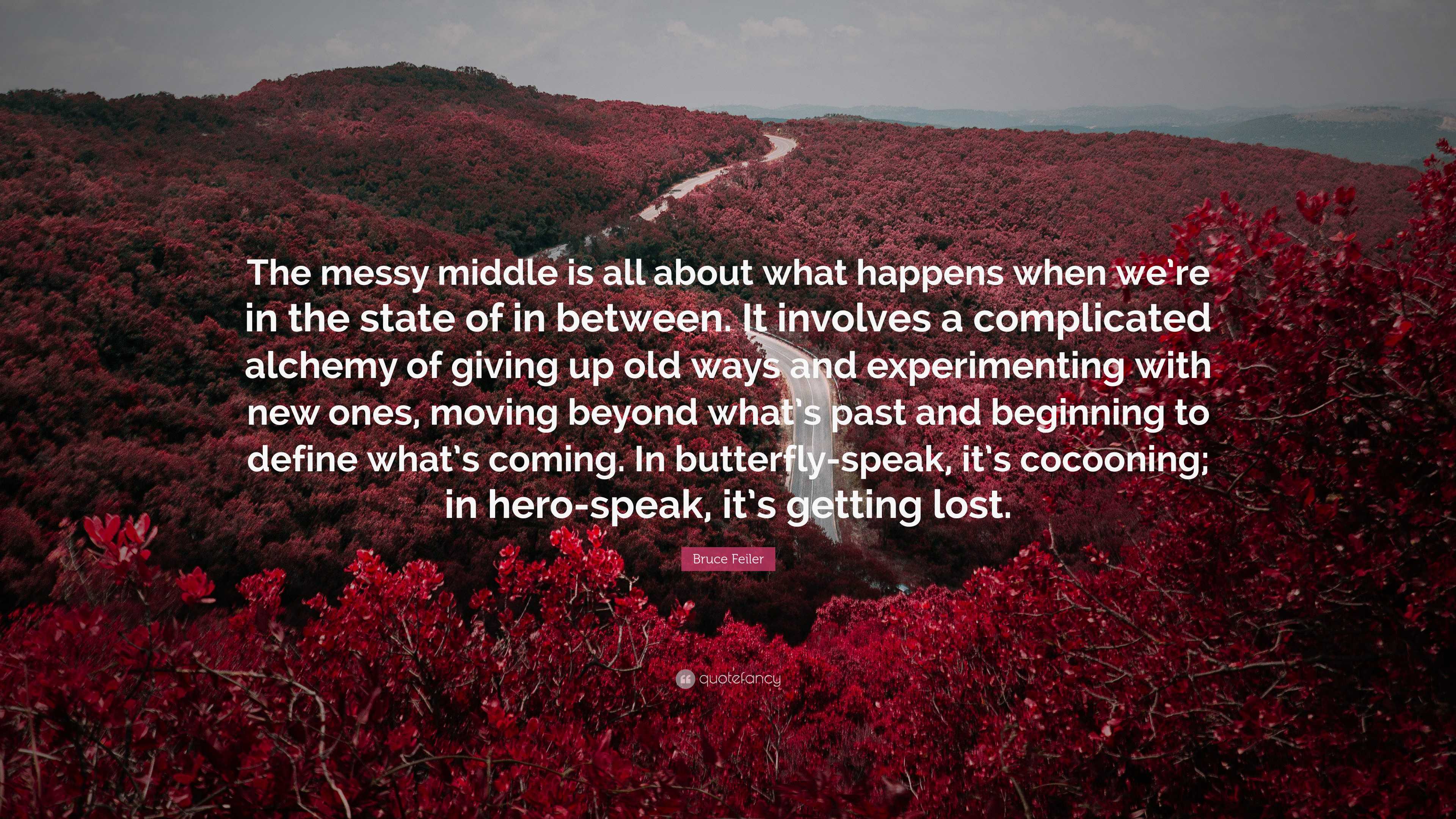 Bruce Feiler Quote: “The messy middle is all about what happens when we ...