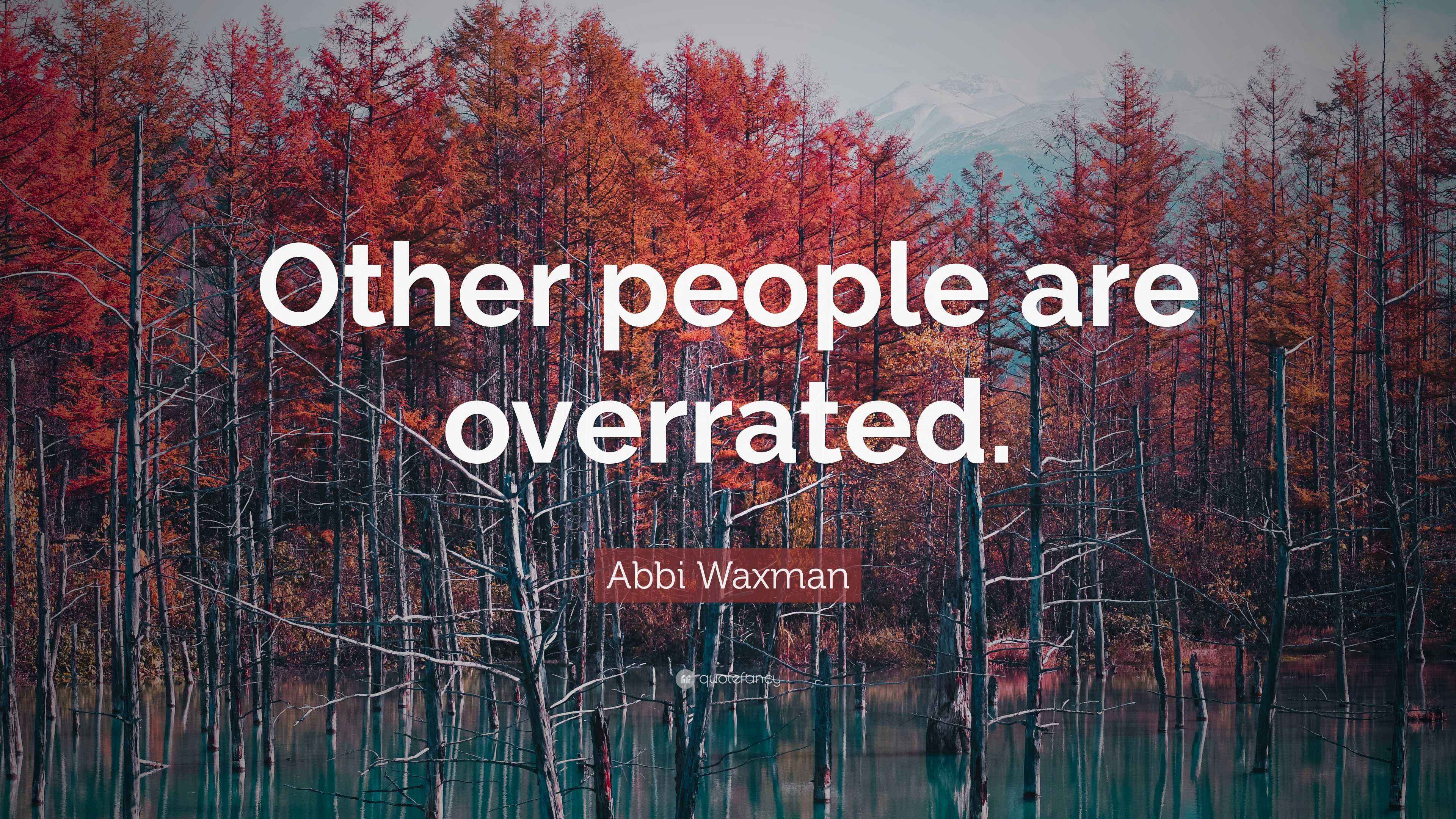 Abbi Waxman Quote: “Other people are overrated.”