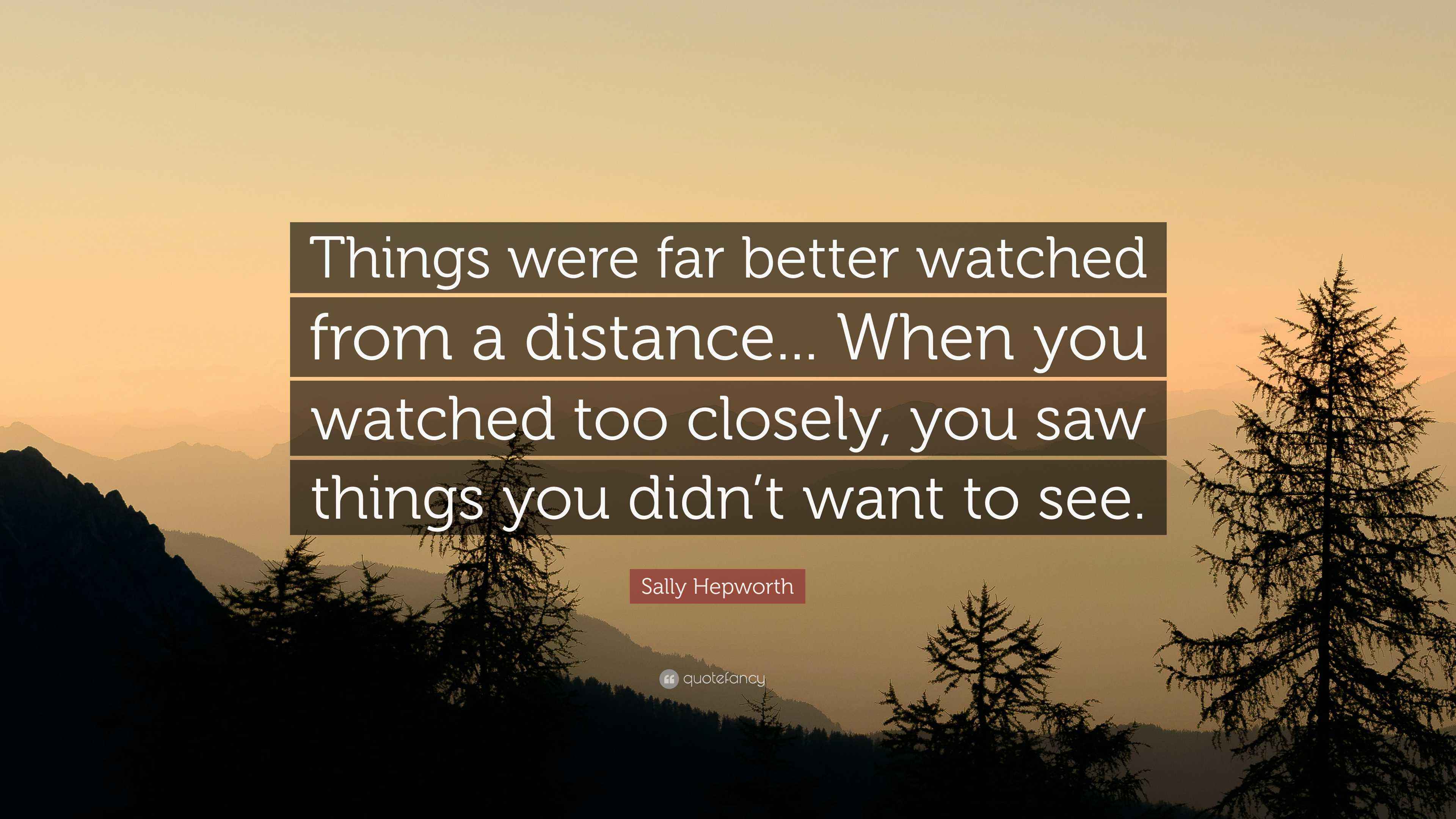 Sally Hepworth Quote: “Things were far better watched from a distance ...