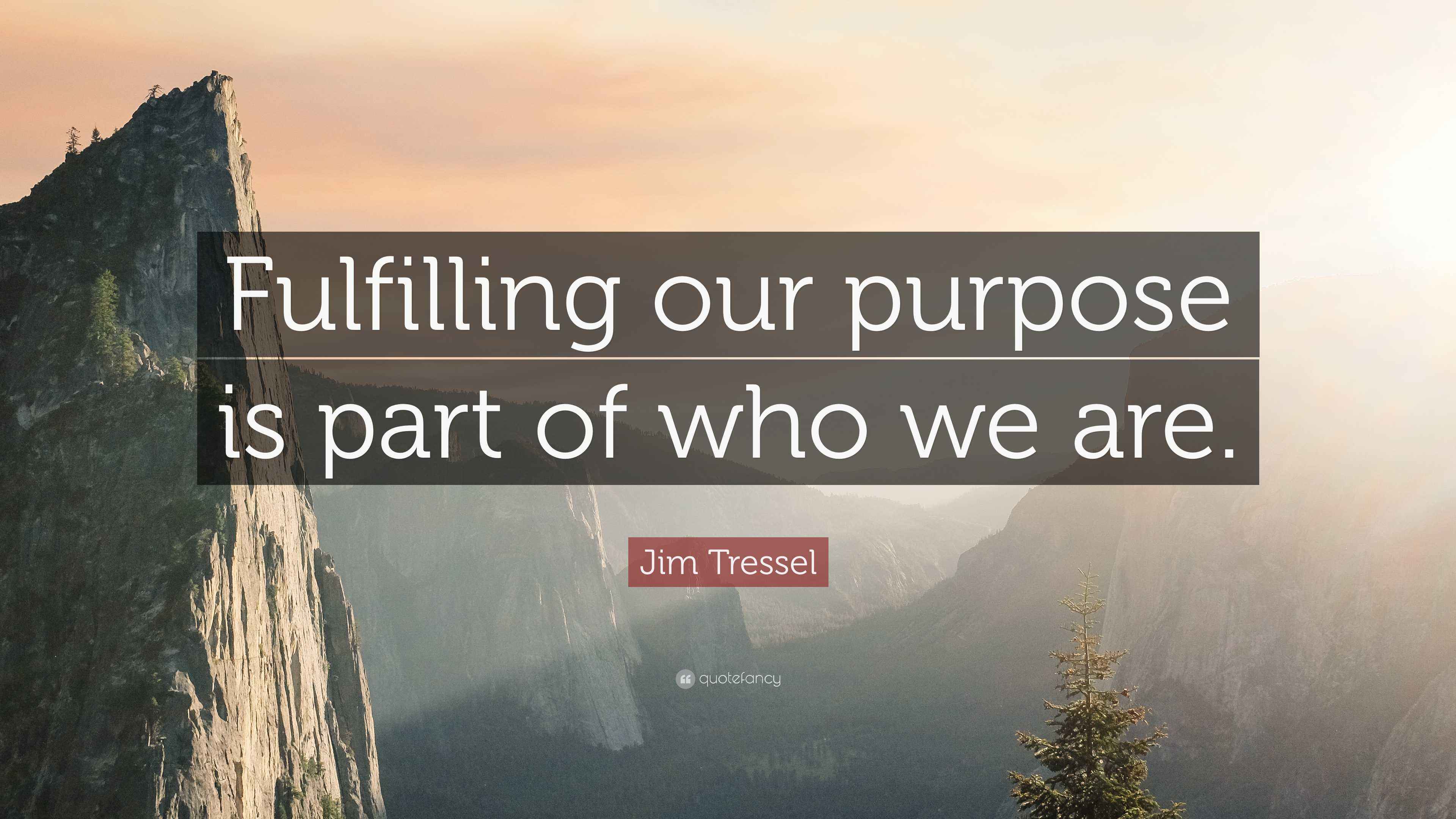 Jim Tressel Quote: “Fulfilling our purpose is part of who we are.”