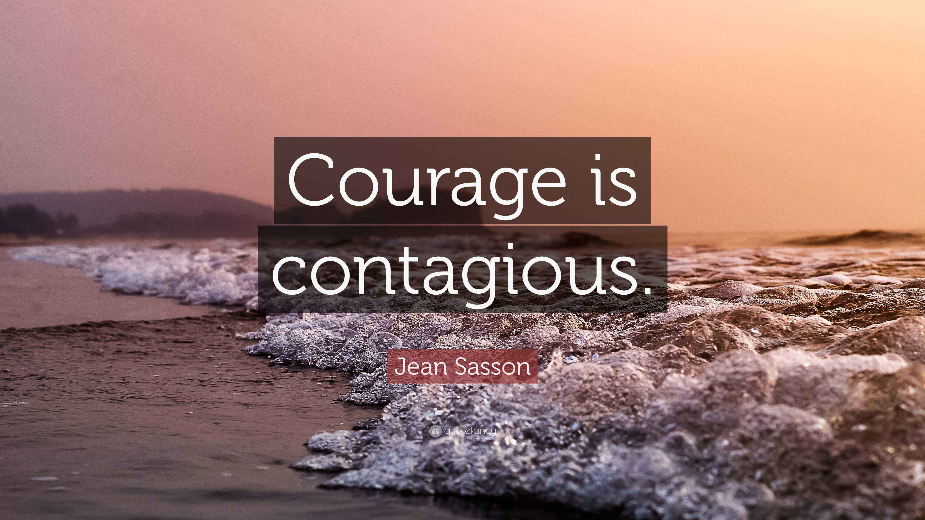 Jean Sasson Quote: “Courage is contagious.”