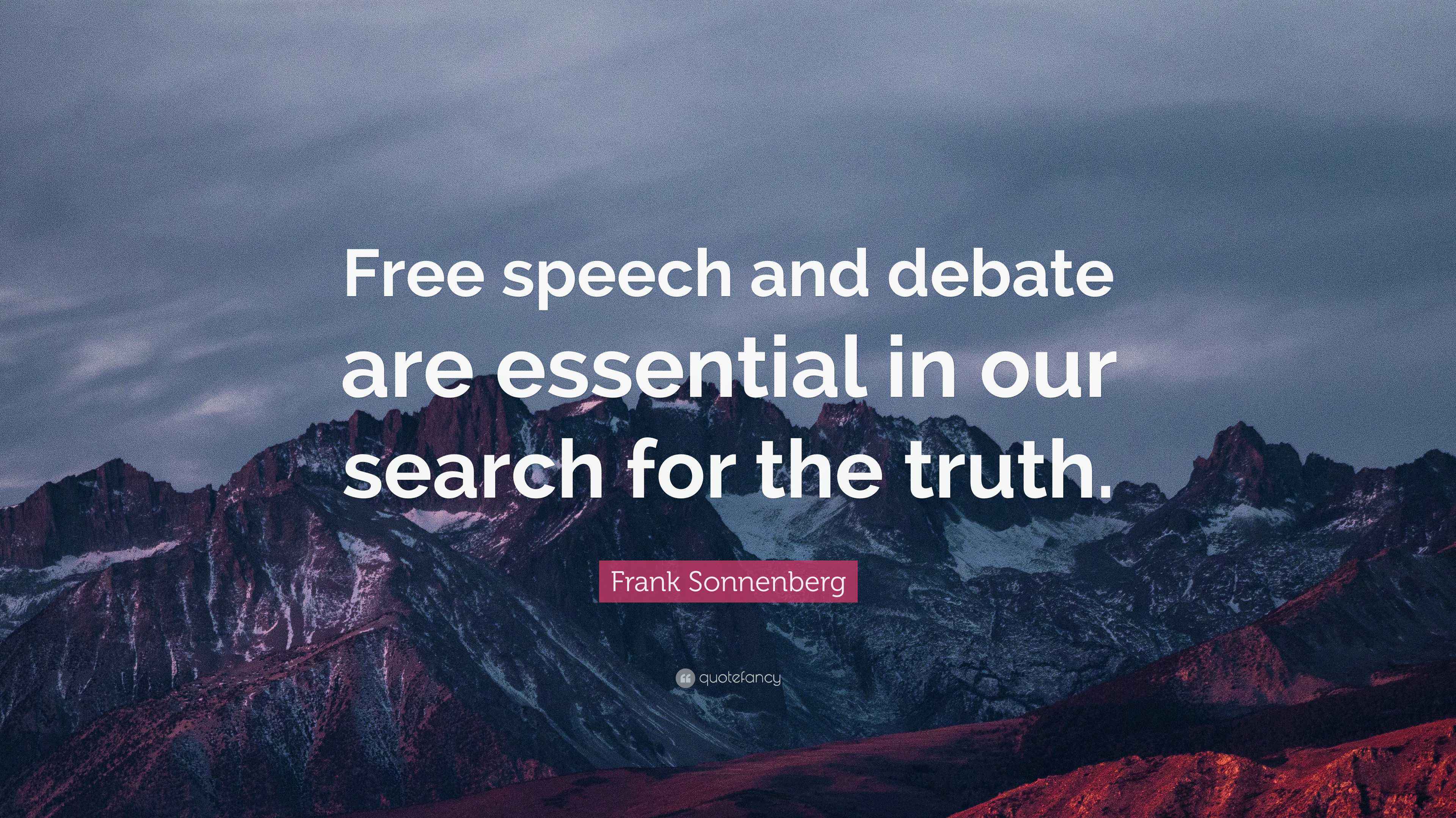 Frank Sonnenberg Quote: “Free speech and debate are essential in our ...
