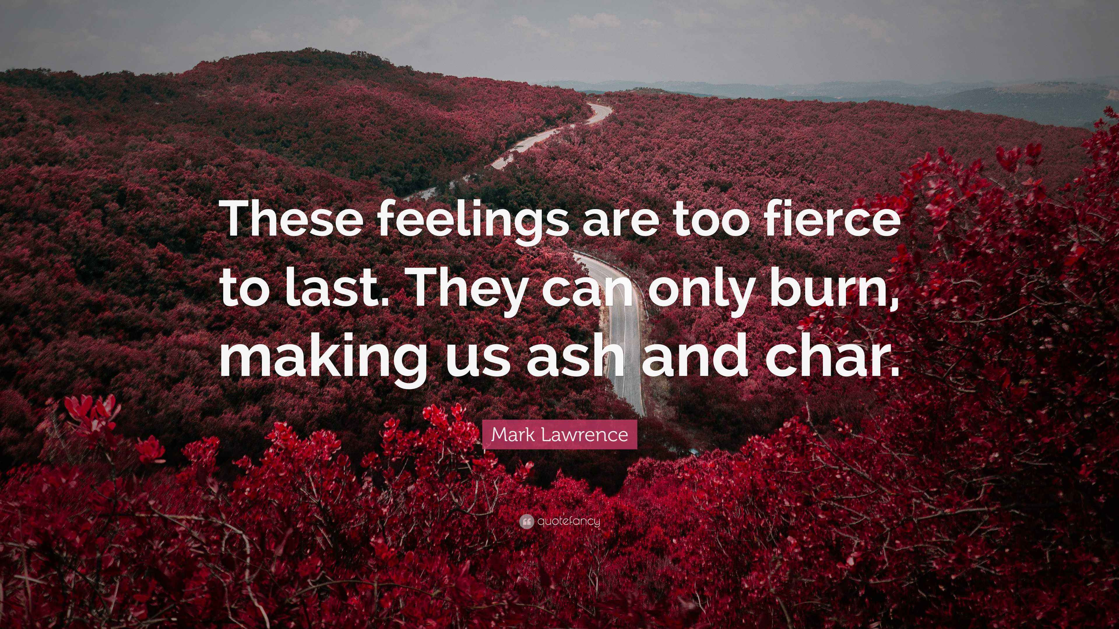 Mark Lawrence Quote: “These feelings are too fierce to last. They can ...