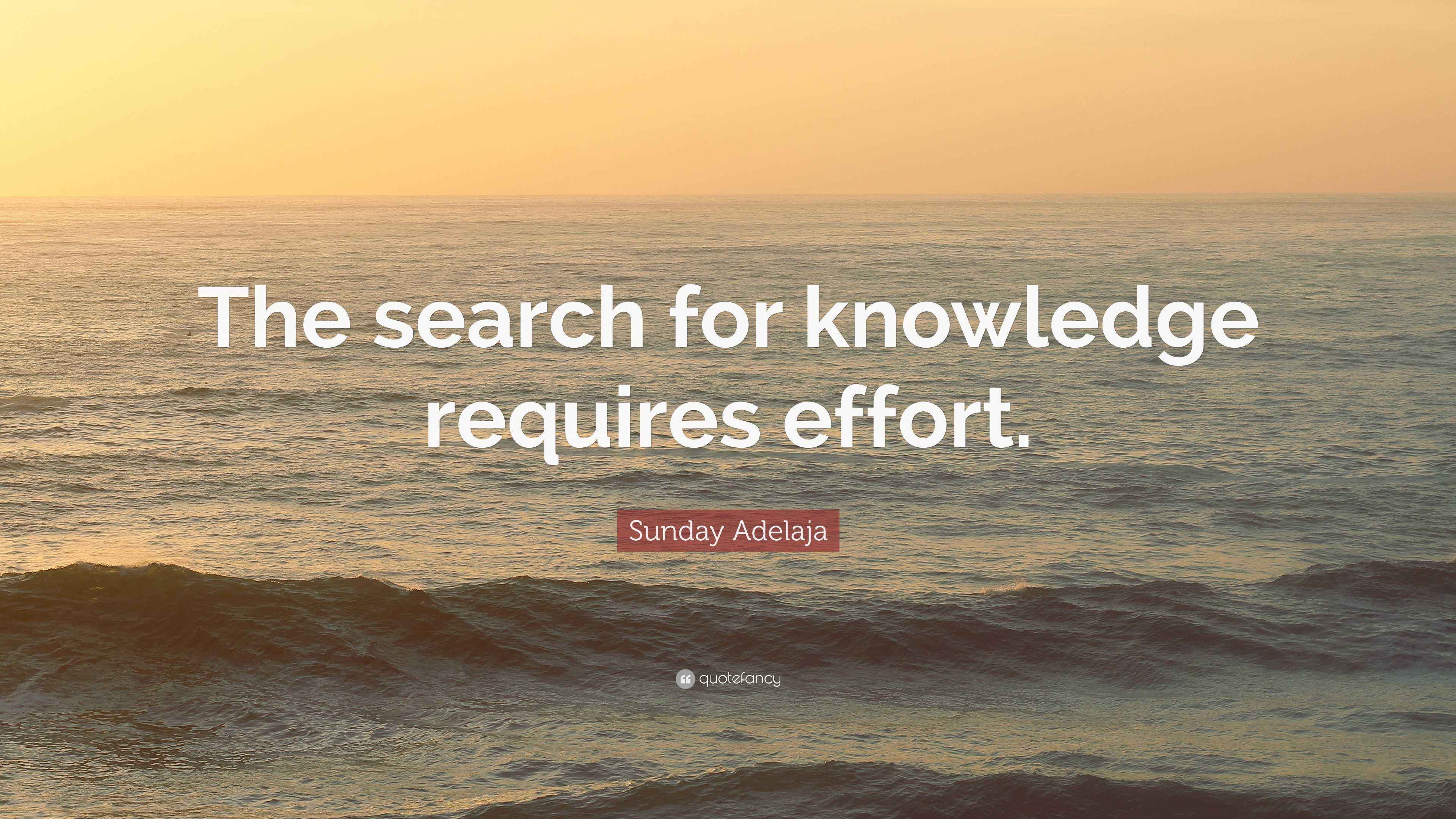Sunday Adelaja Quote: “The search for knowledge requires effort.”