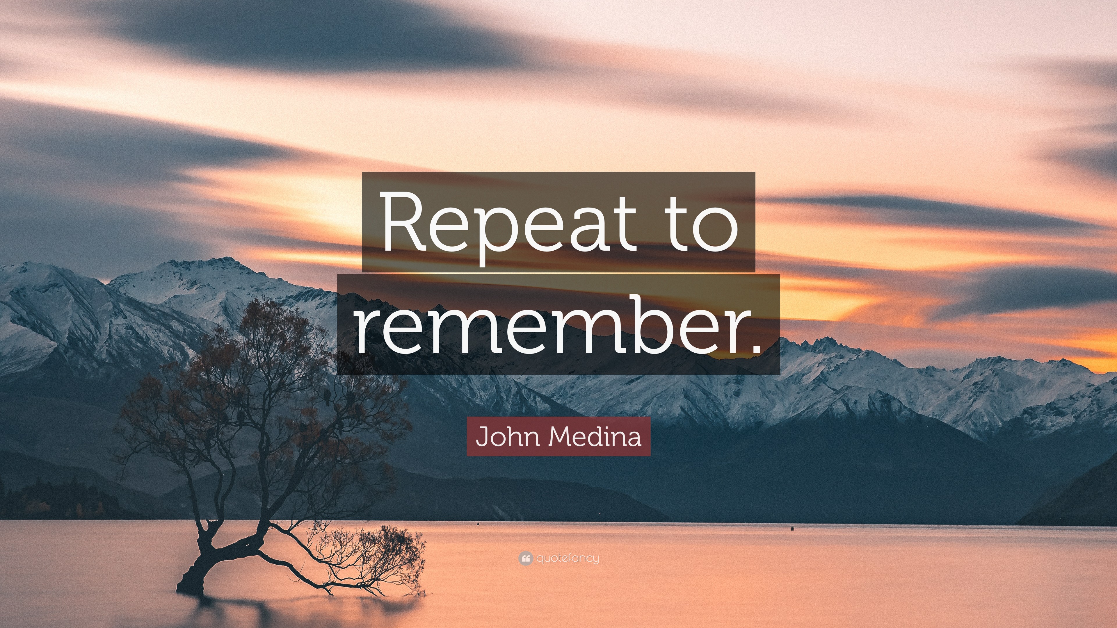 John Medina Quote: “Repeat to remember.”