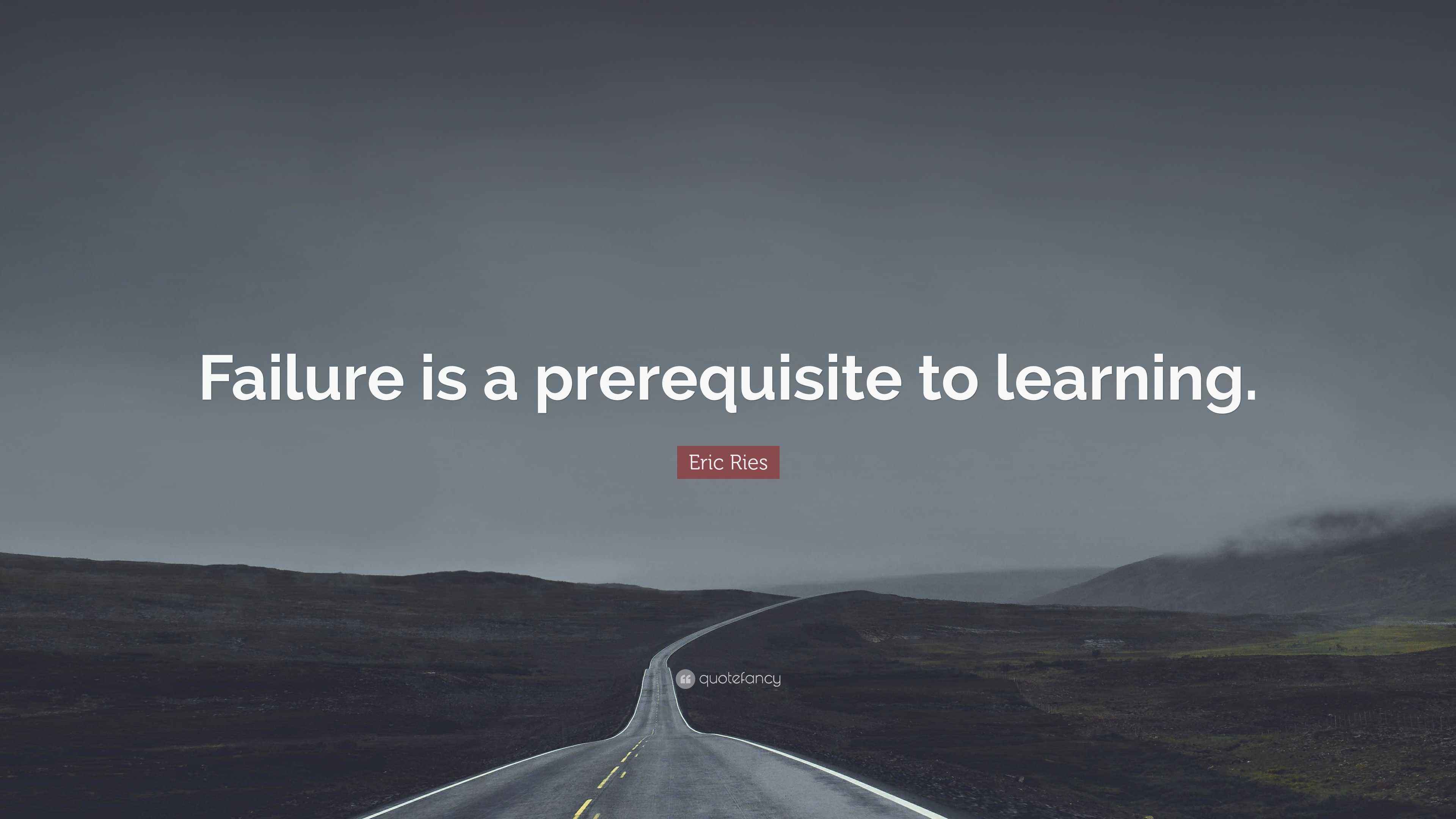 Eric Ries Quote: “Failure is a prerequisite to learning.”