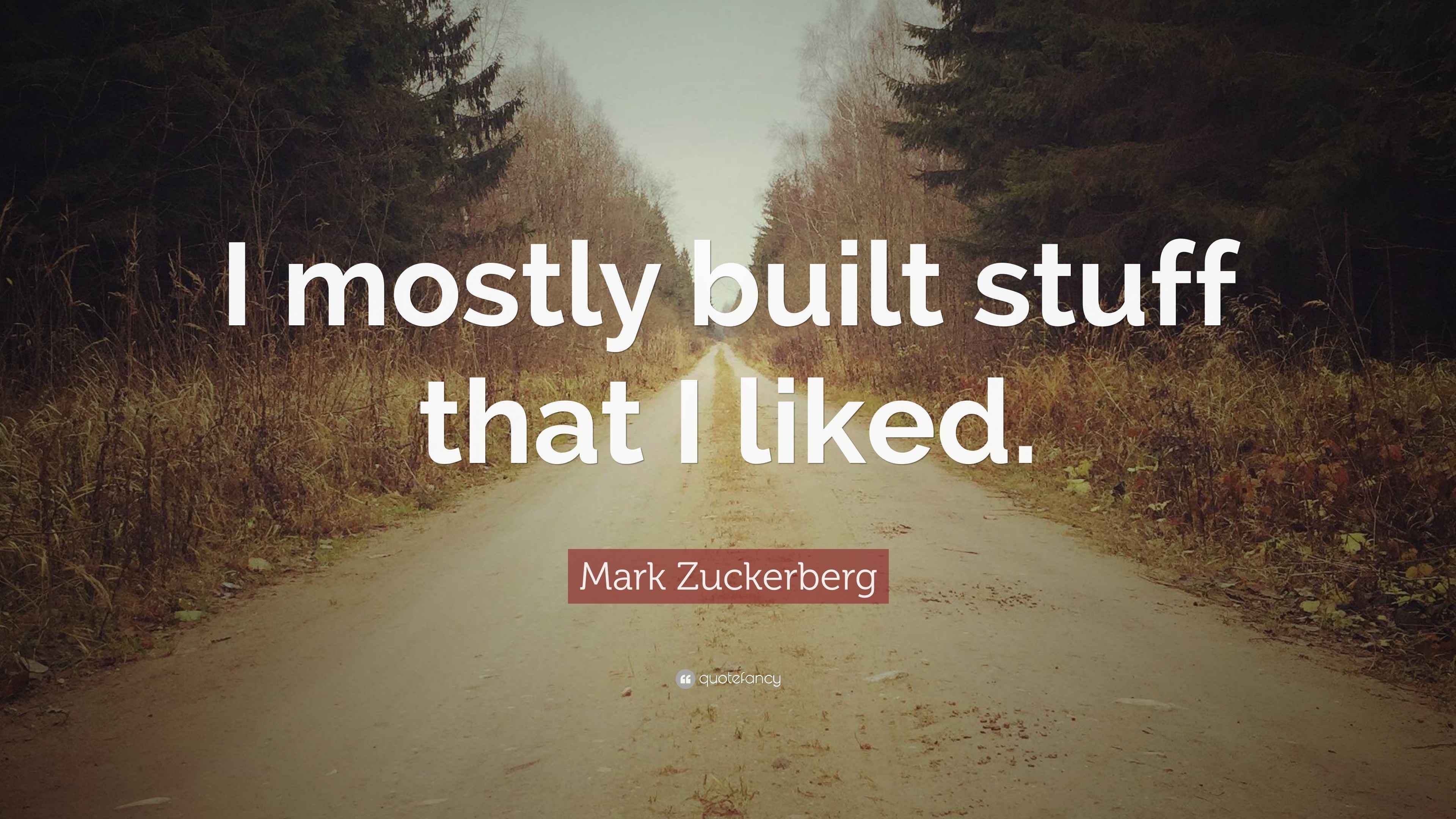 Mark Zuckerberg Quote: “I mostly built stuff that I liked.”