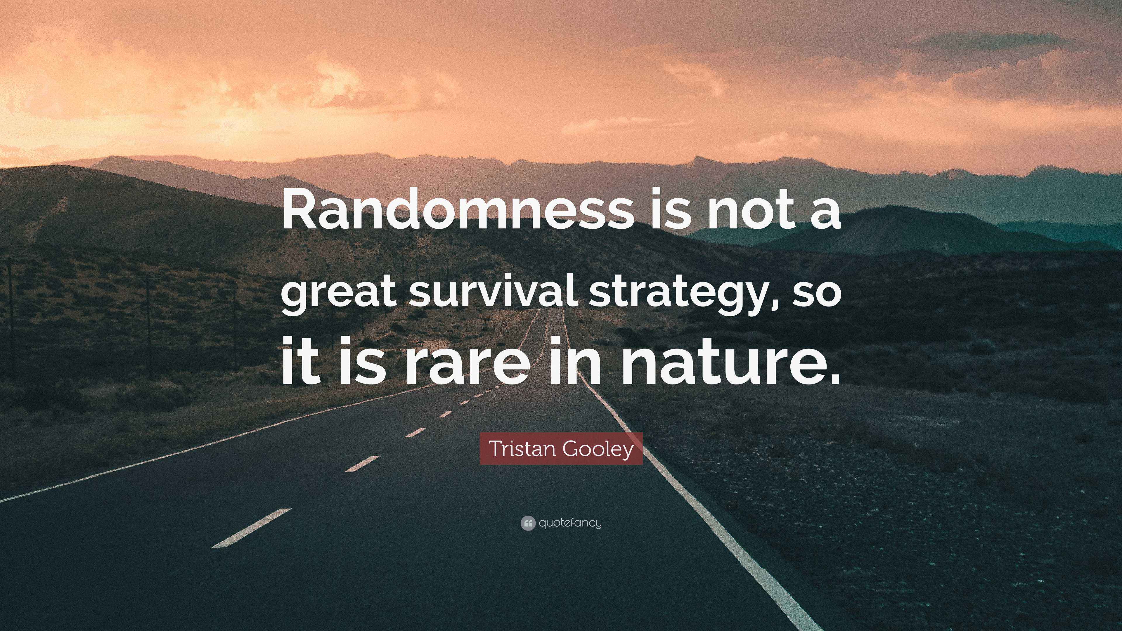 Tristan Gooley Quote: “Randomness is not a great survival strategy, so ...