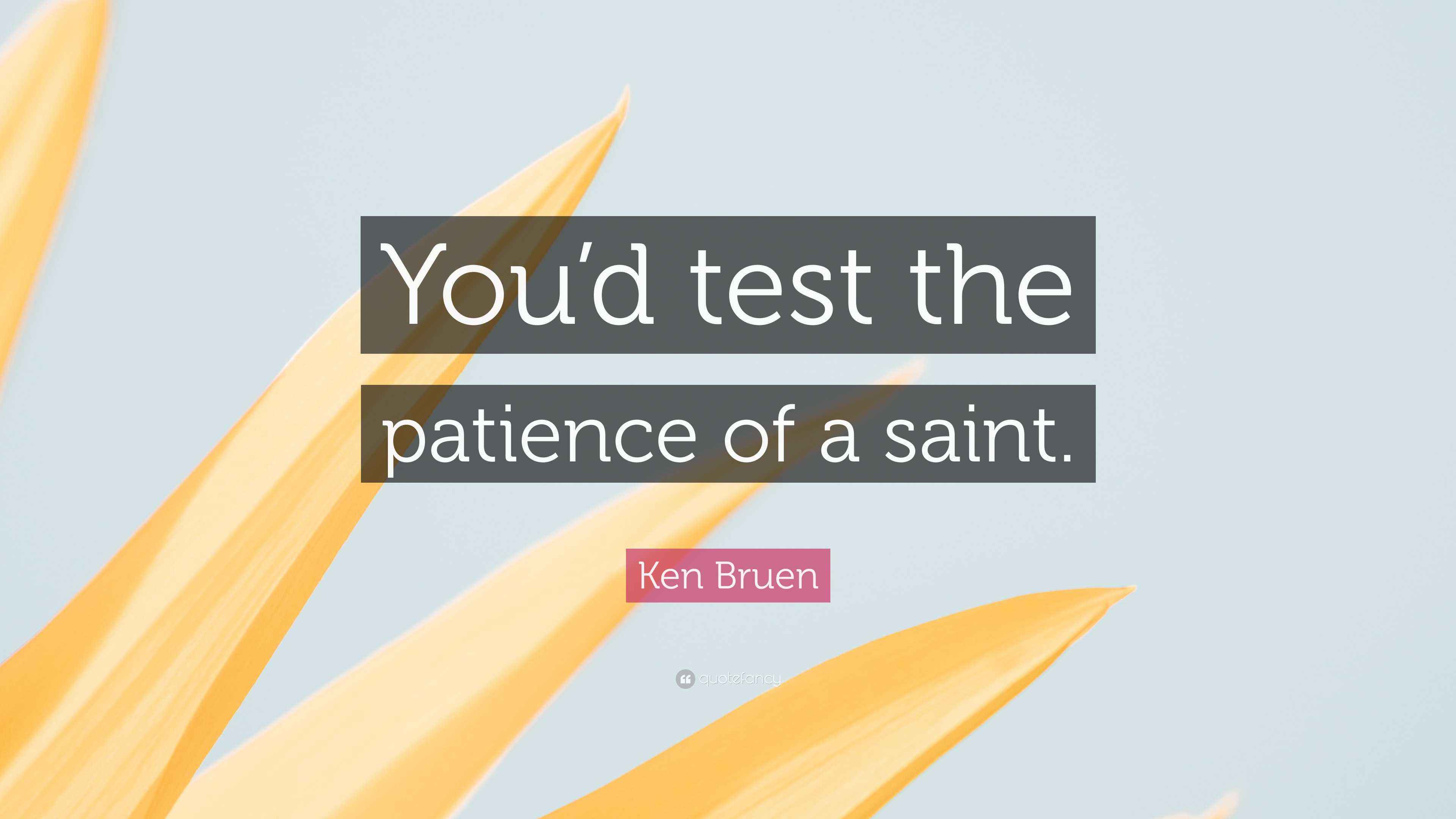 Ken Bruen Quote: “You’d test the patience of a saint.”