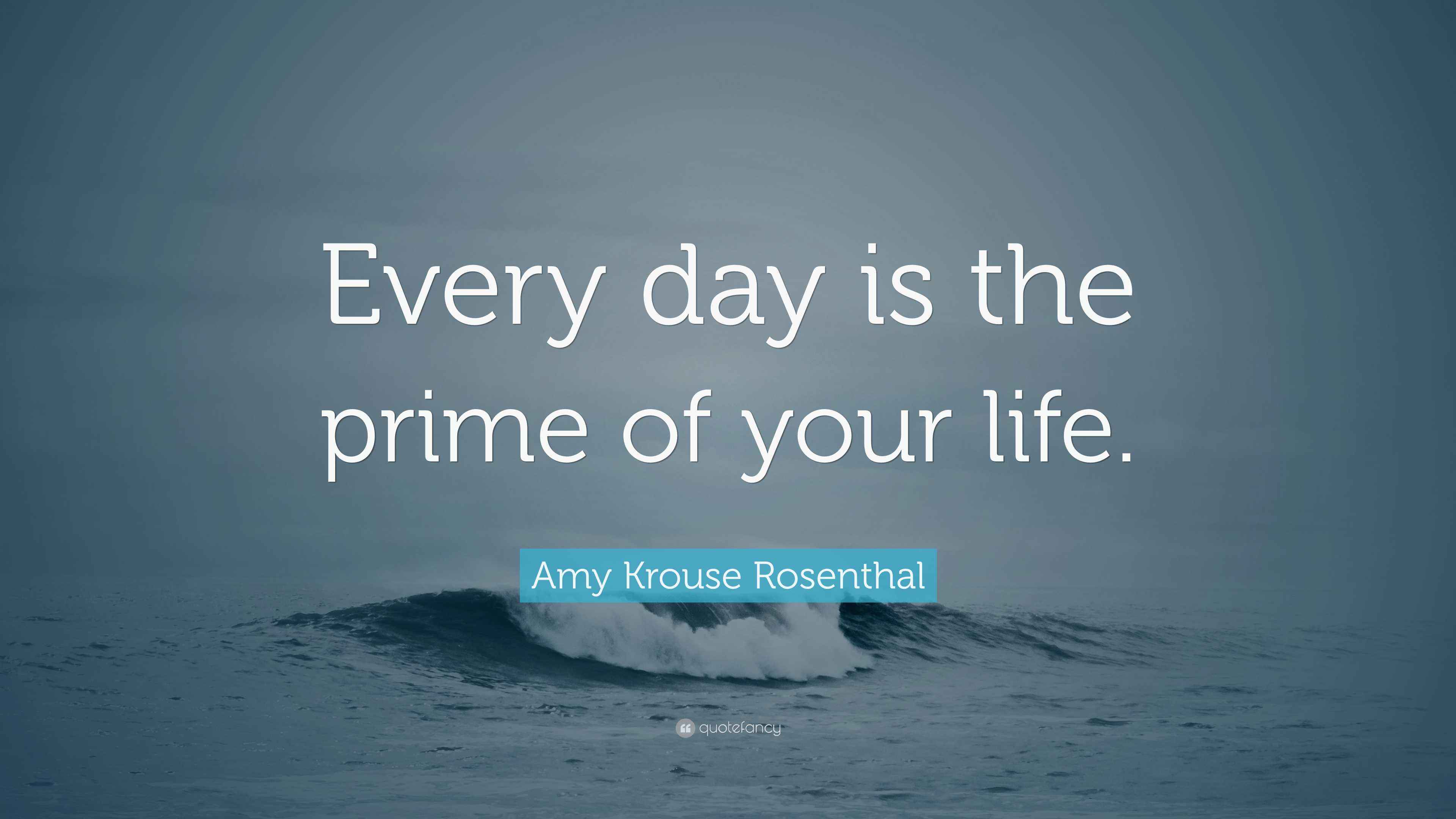 Amy Krouse Rosenthal Quote: “Every day is the prime of your life.”
