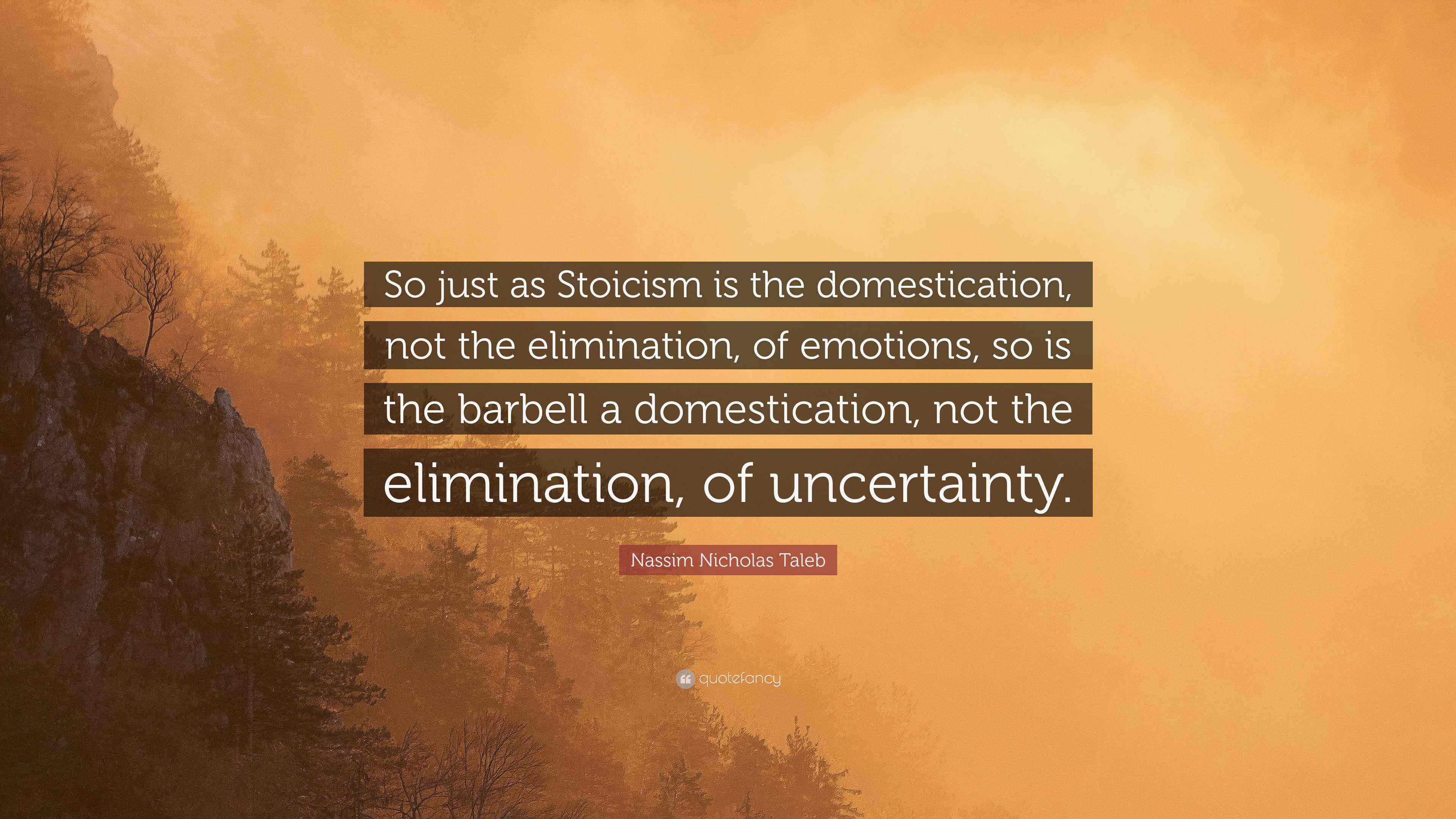 Nassim Nicholas Taleb Quote: “So just as Stoicism is the domestication ...