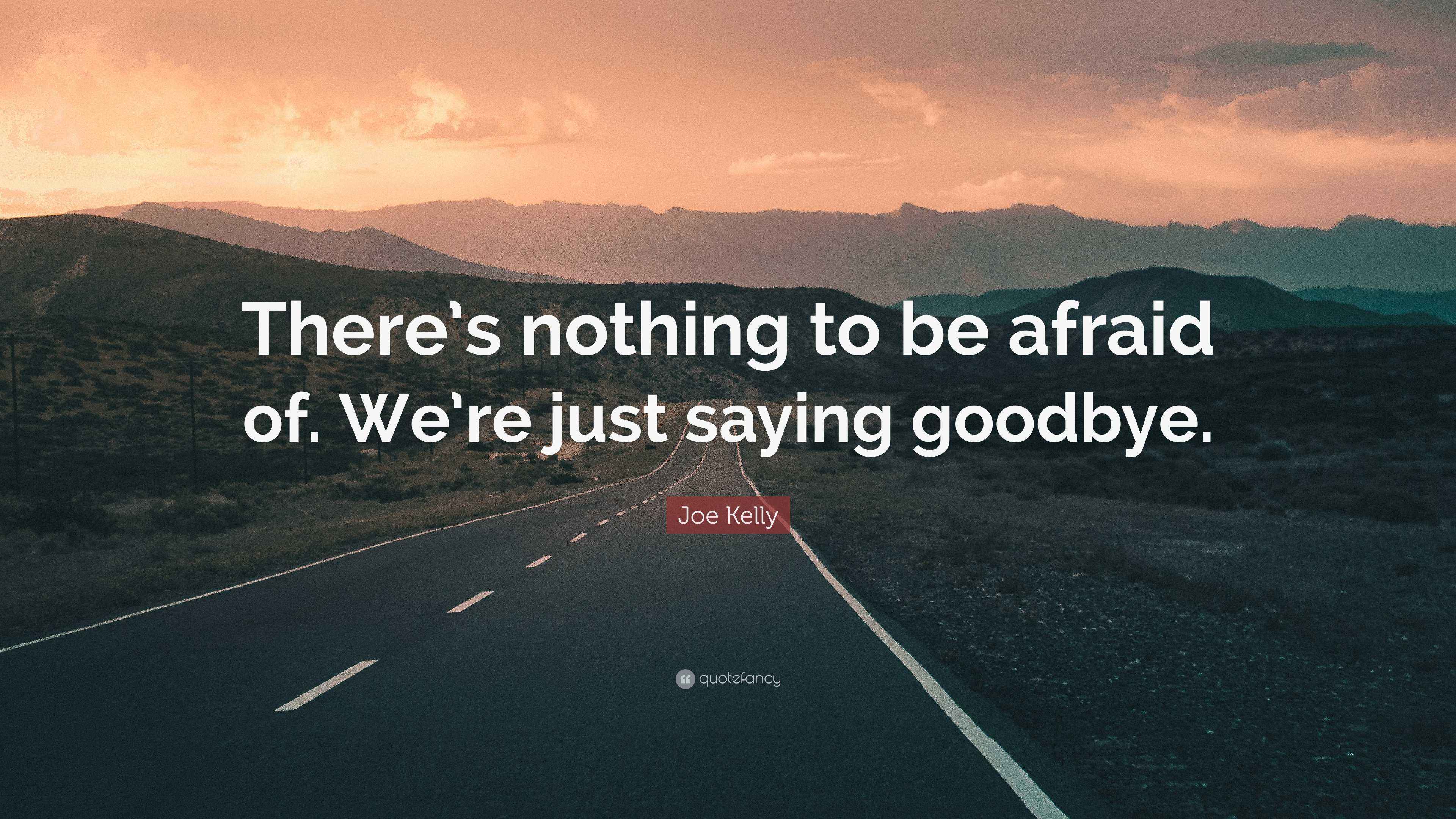 Joe Kelly Quote: “There’s nothing to be afraid of. We’re just saying ...