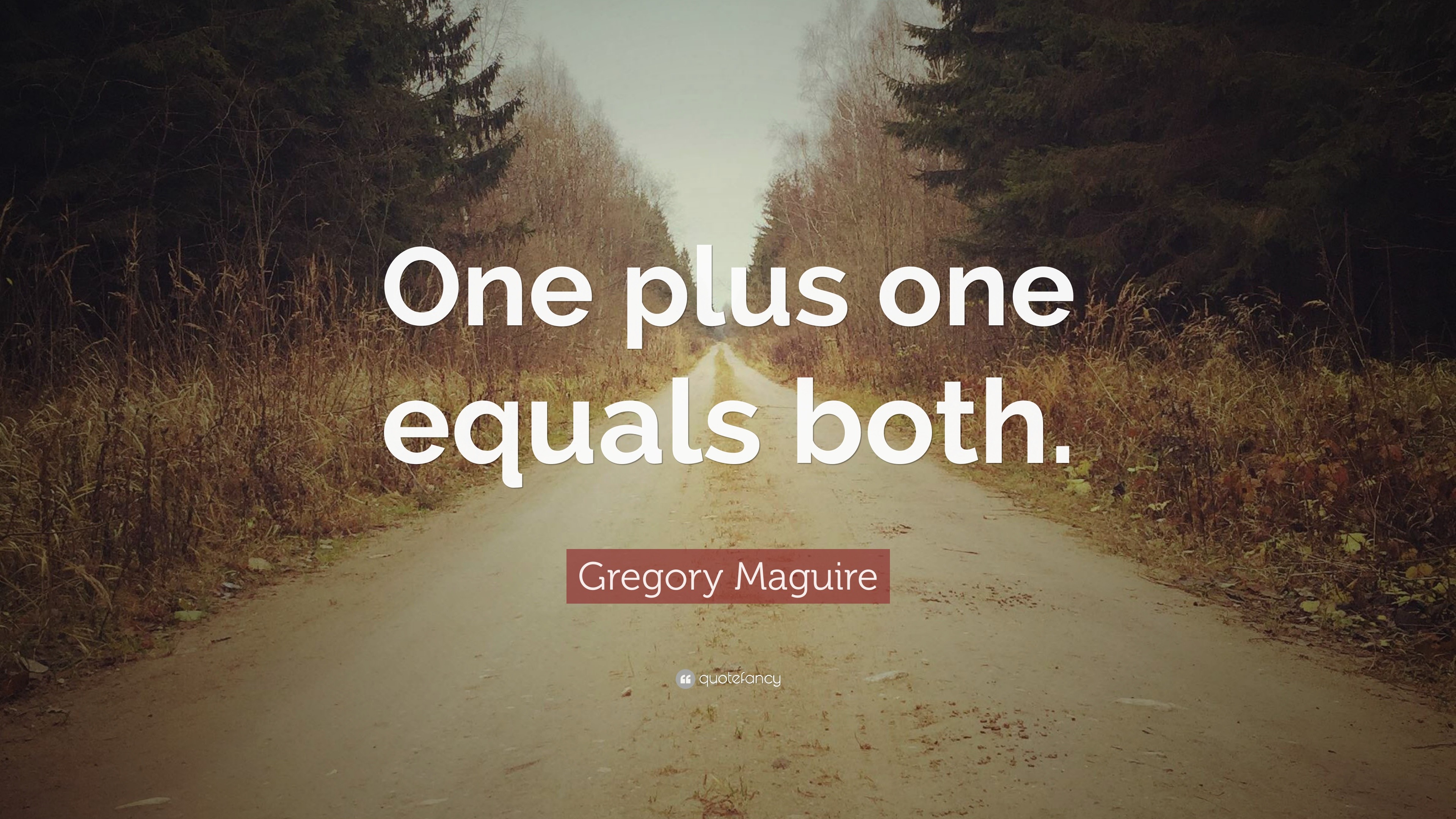 Gregory Maguire Quote: “One plus one equals both.”