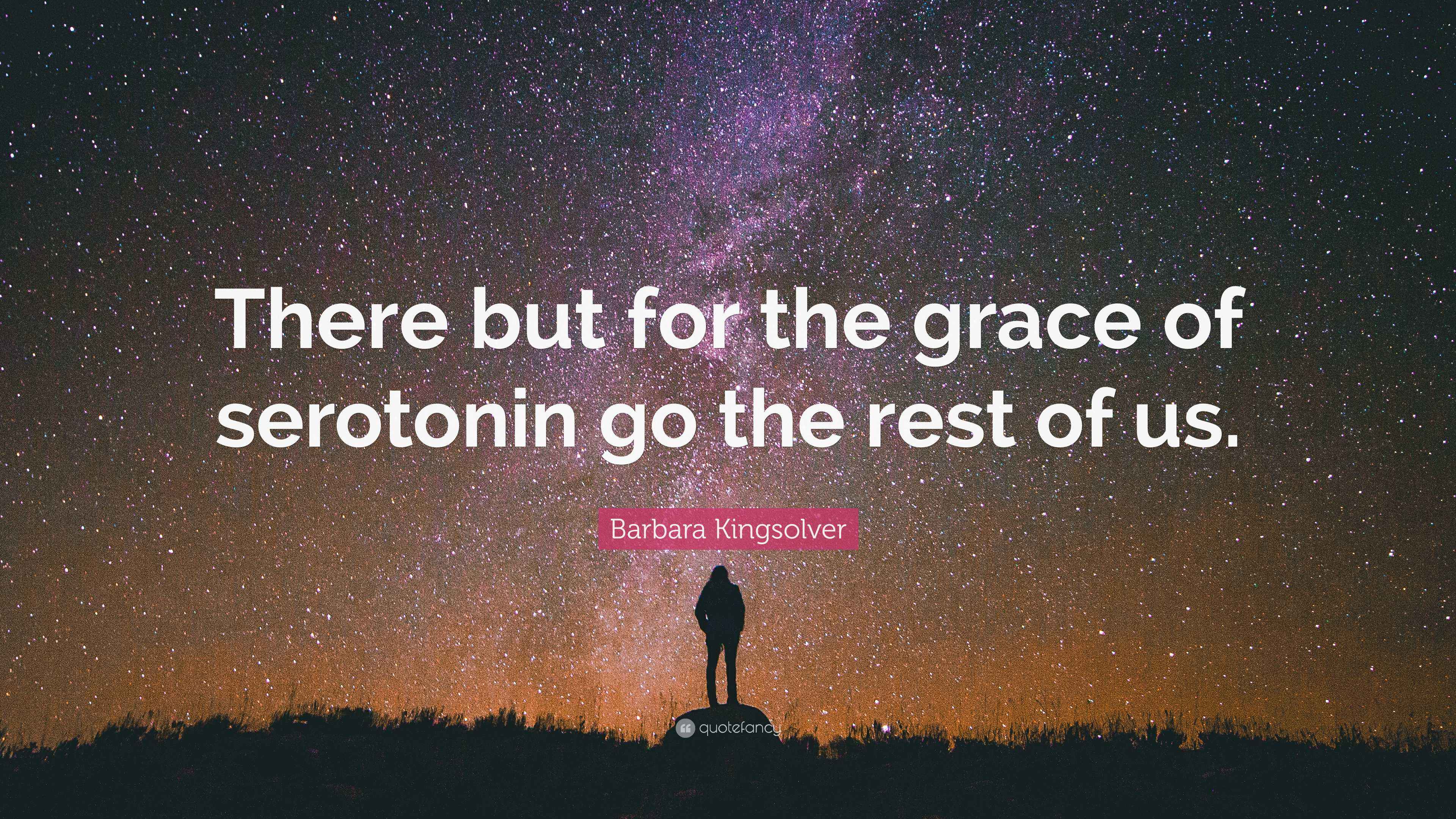 Barbara Kingsolver Quote: “There but for the grace of serotonin go the ...