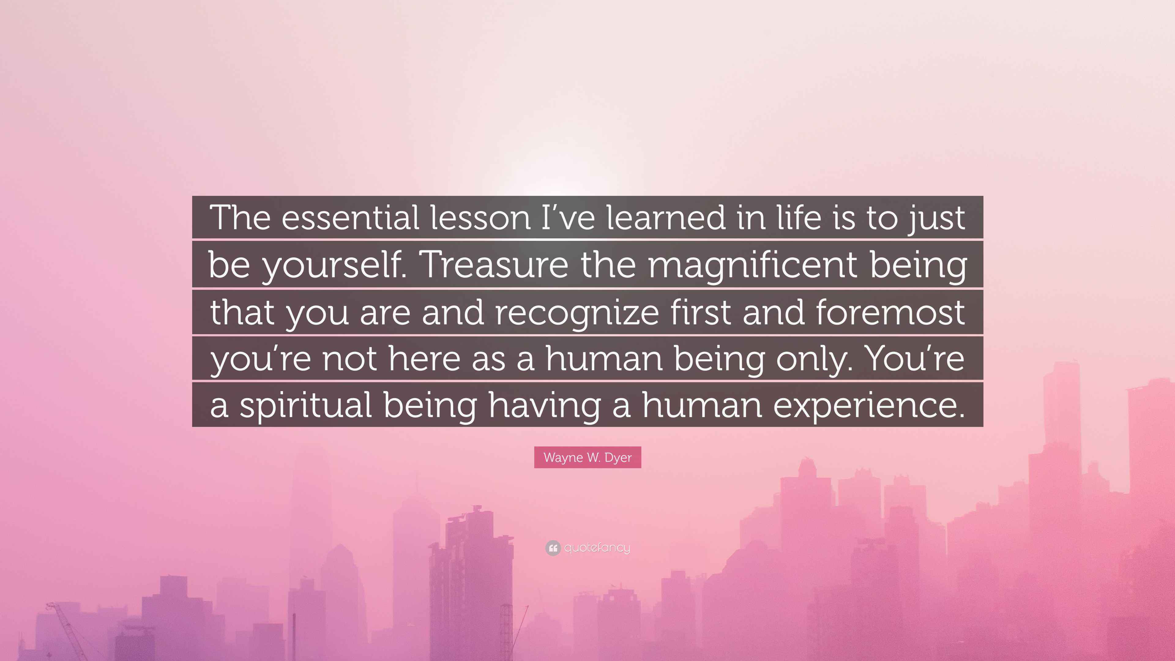 Wayne W. Dyer Quote: “The essential lesson I’ve learned in life is to ...
