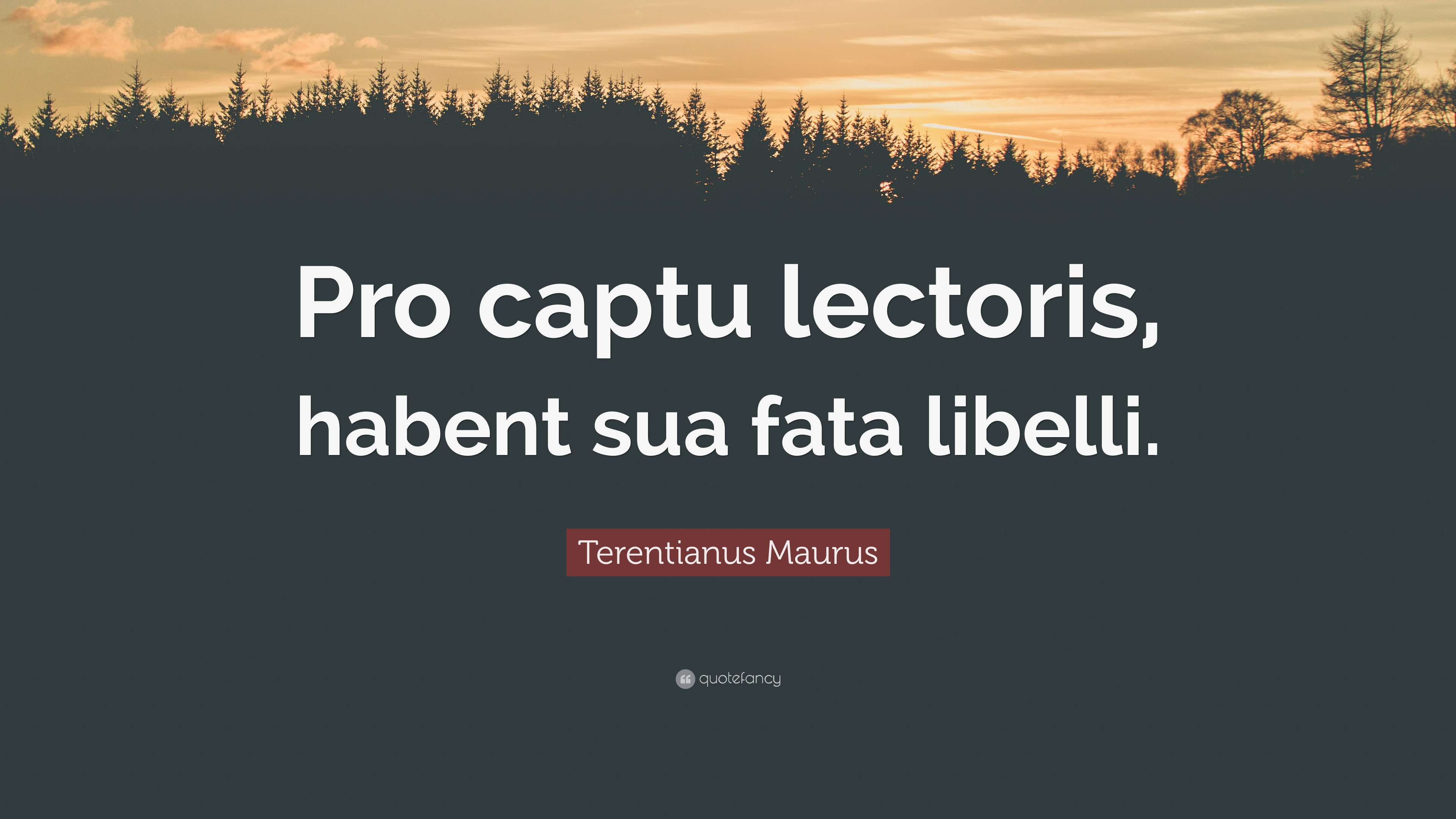 Terentianus Maurus Quote: “Pro captu lectoris, habent sua fata libelli.”