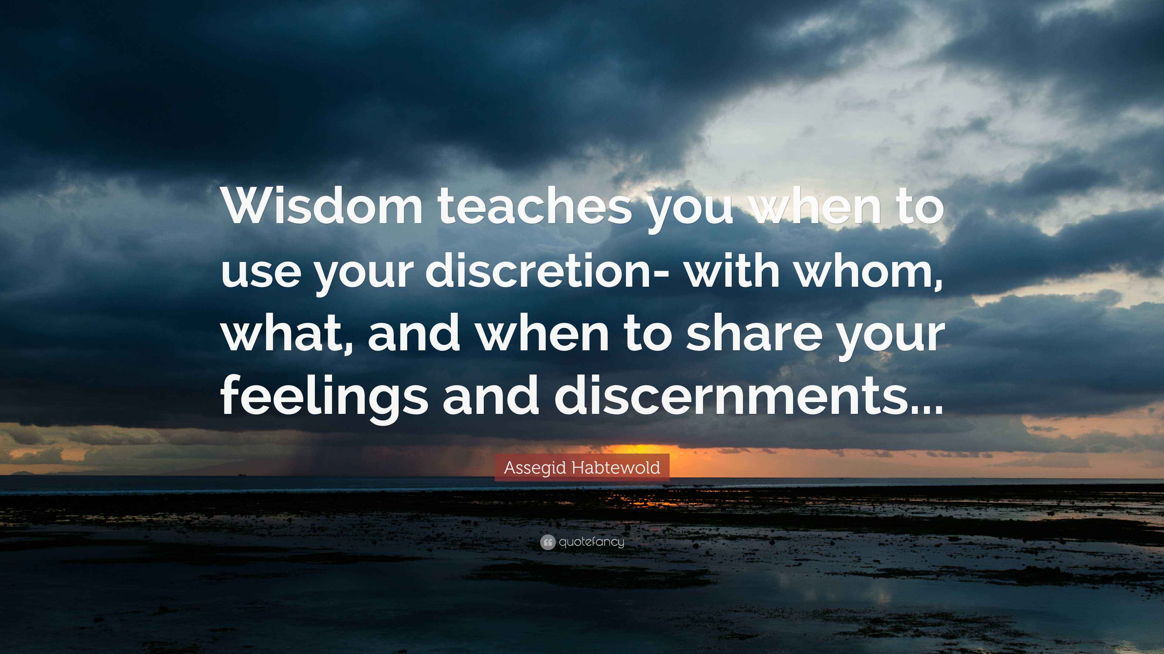 Assegid Habtewold Quote: “Wisdom teaches you when to use your ...