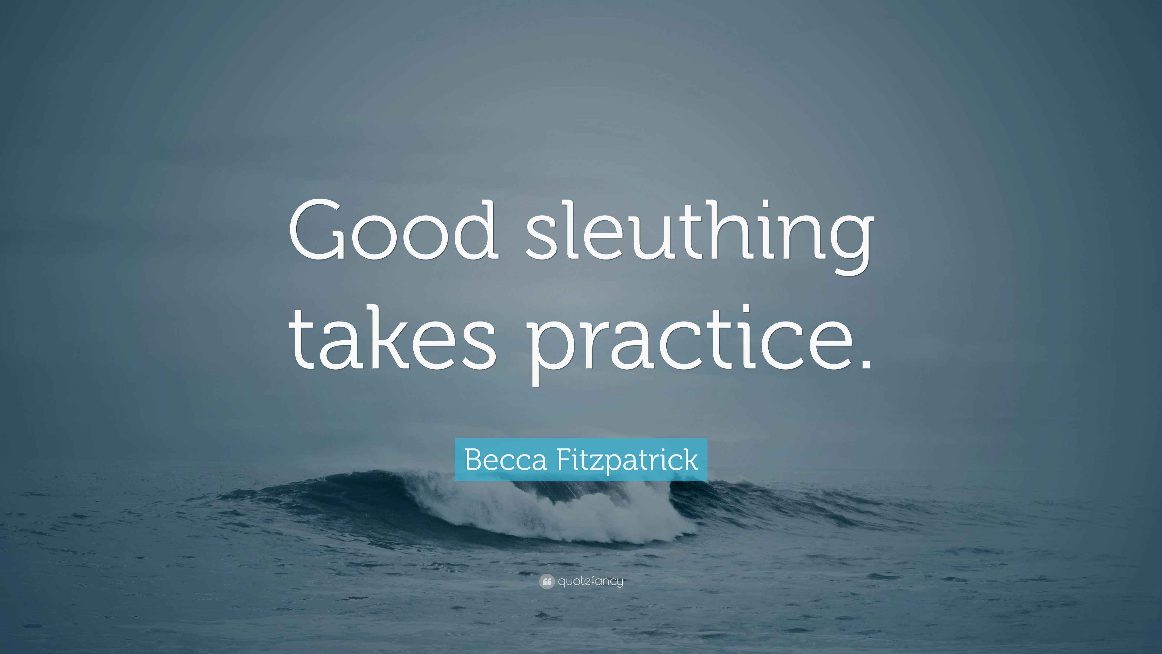 Becca Fitzpatrick Quote: “Good sleuthing takes practice.”