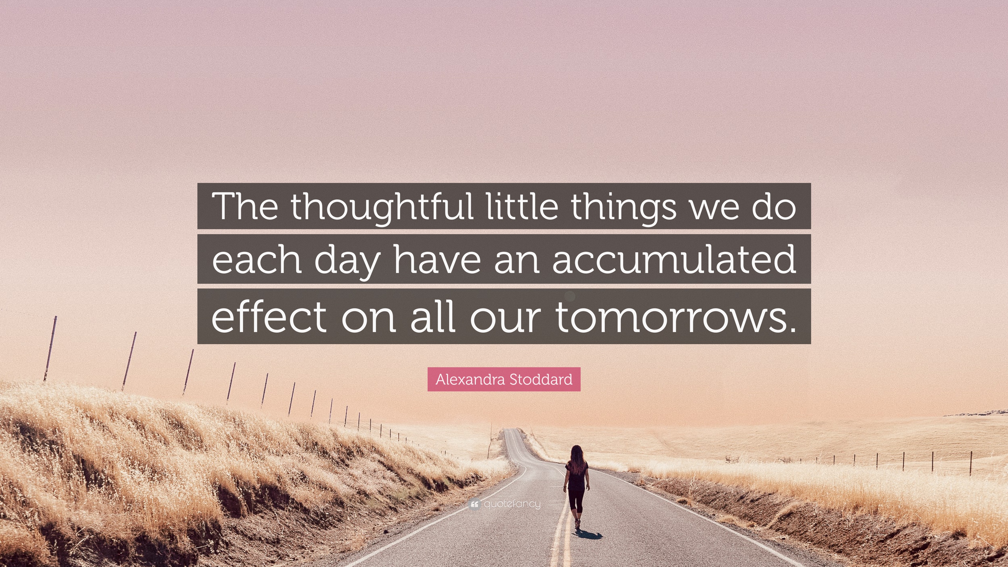Alexandra Stoddard Quote: “The thoughtful little things we do each day ...