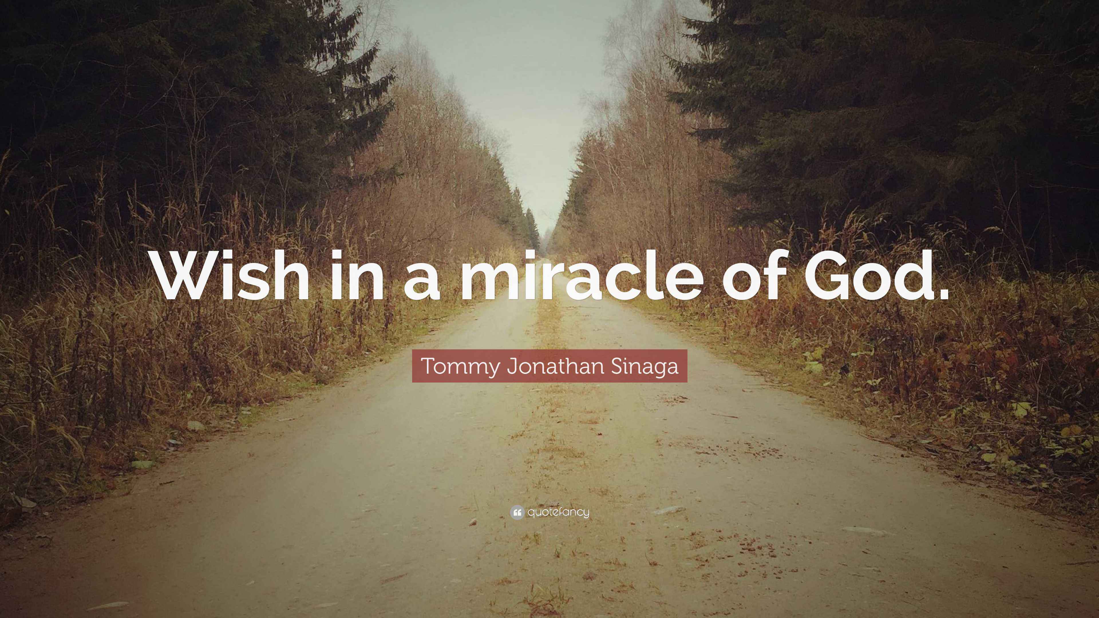 Tommy Jonathan Sinaga Quote: “Wish in a miracle of God.”