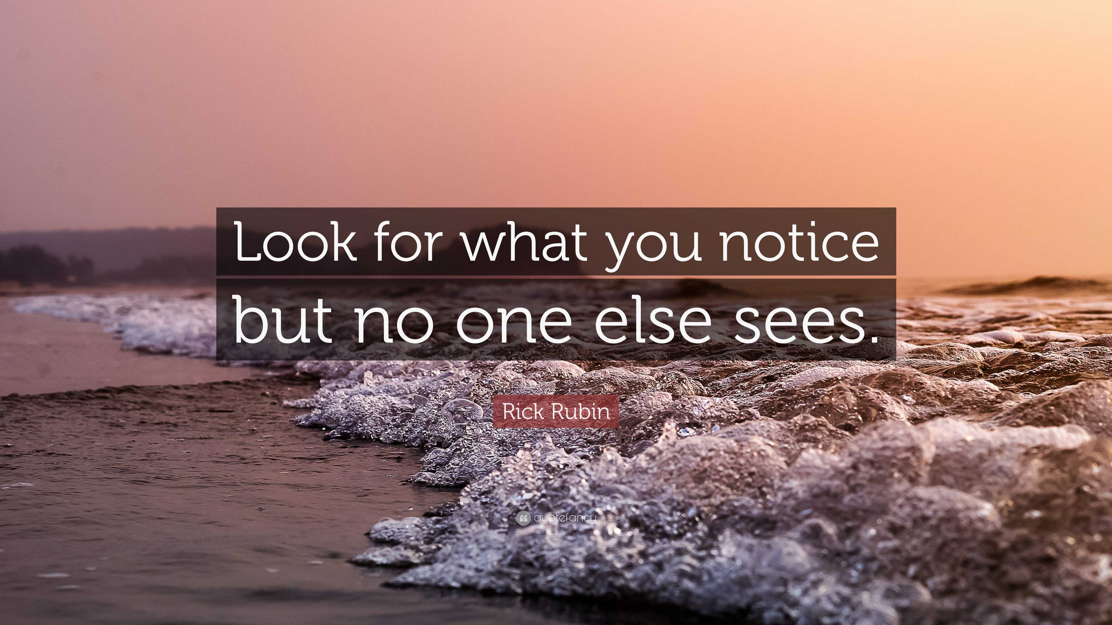 Rick Rubin Quote: “Look for what you notice but no one else sees.”