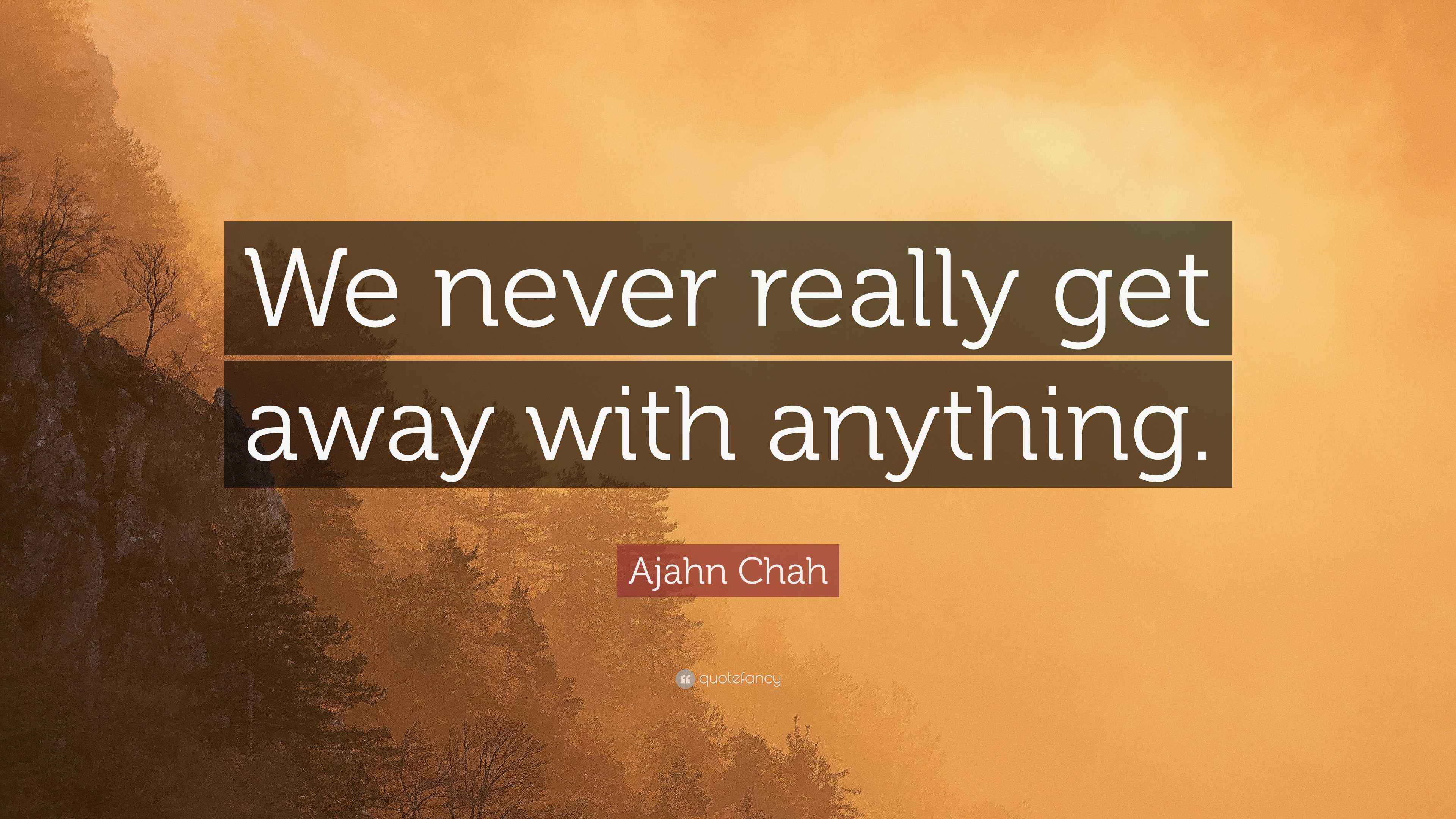Ajahn Chah Quote: “We never really get away with anything.”