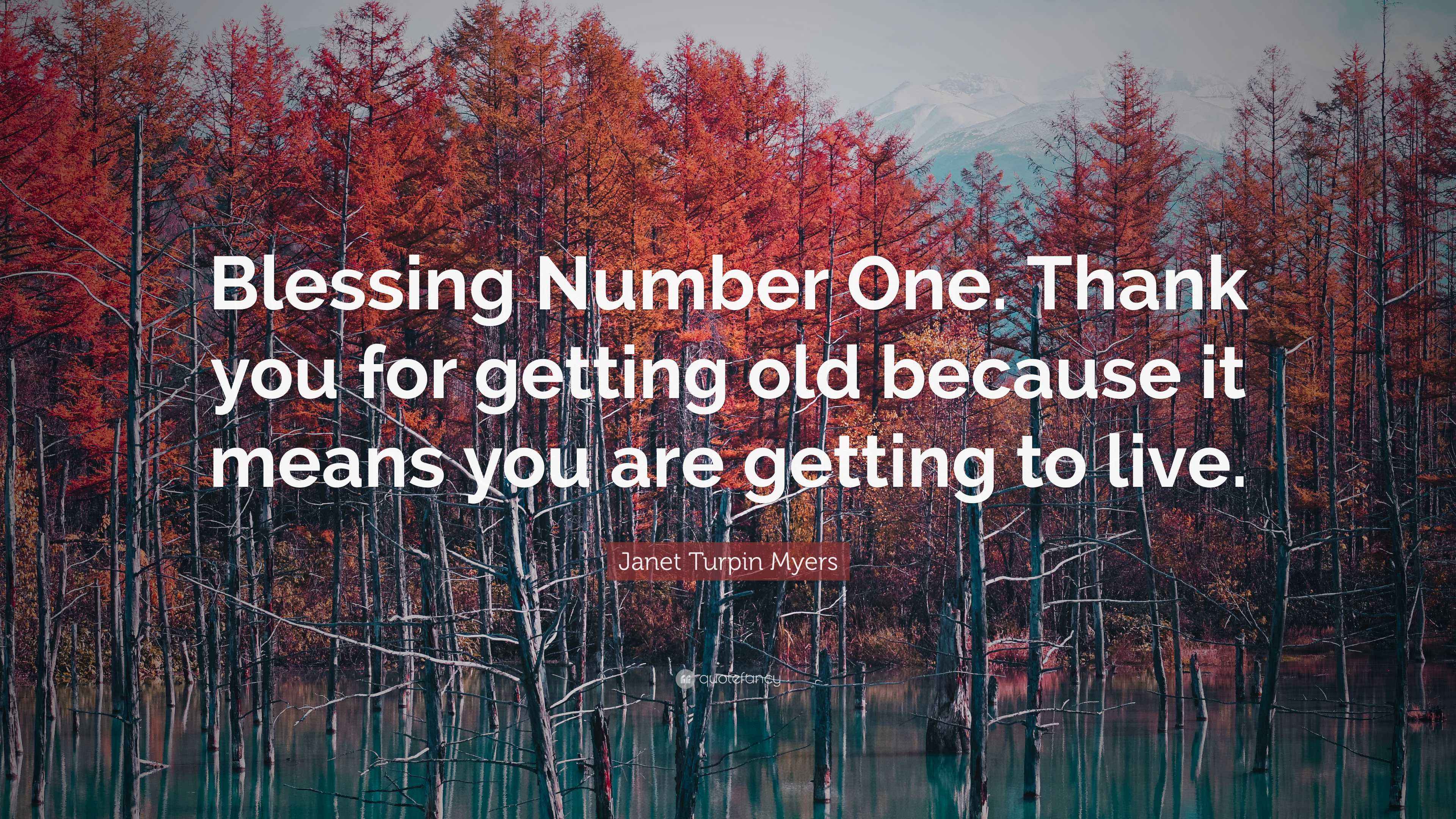 Janet Turpin Myers Quote: “Blessing Number One. Thank you for getting ...