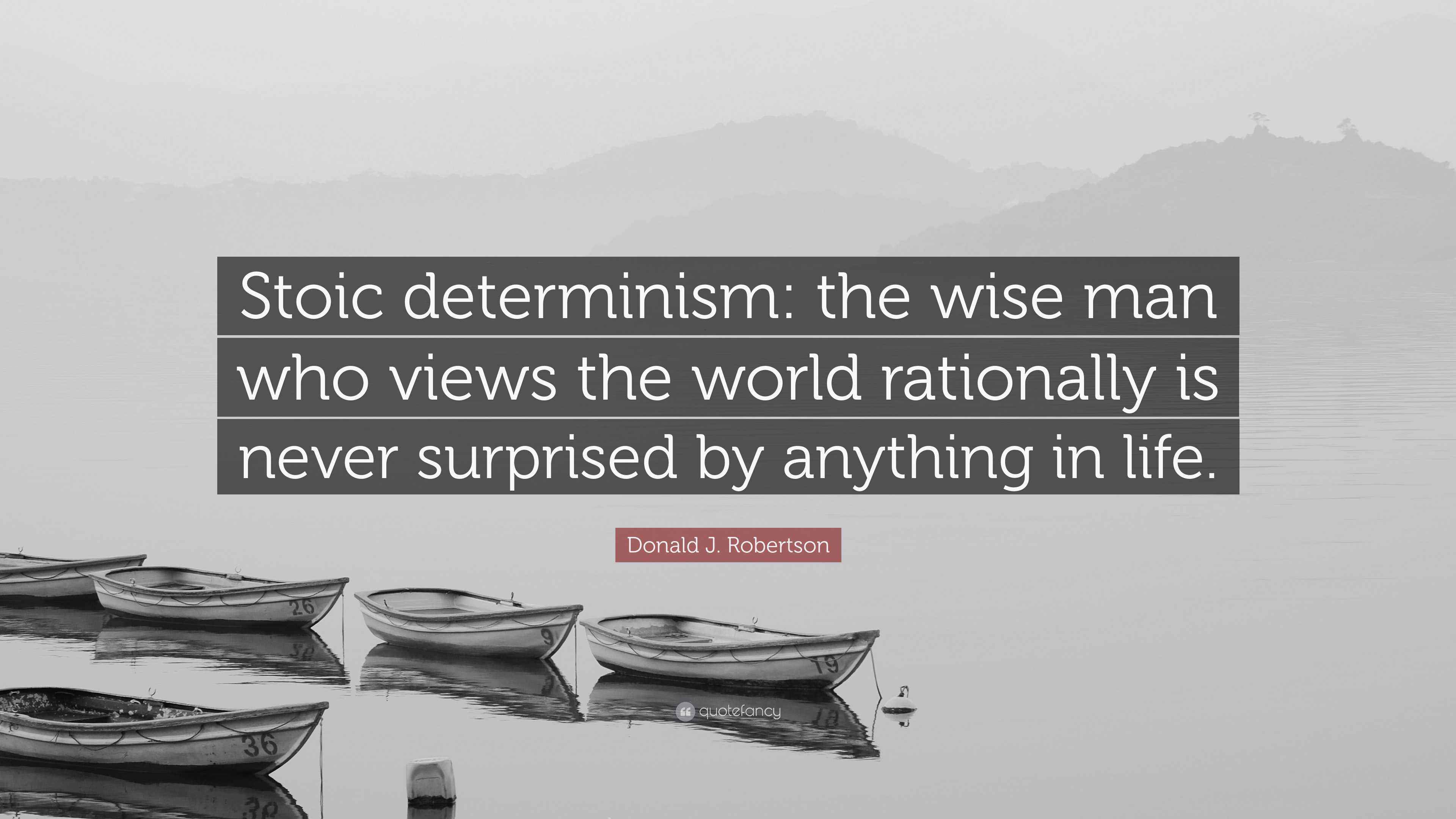 Donald J. Robertson Quote: “Stoic determinism: the wise man who views ...