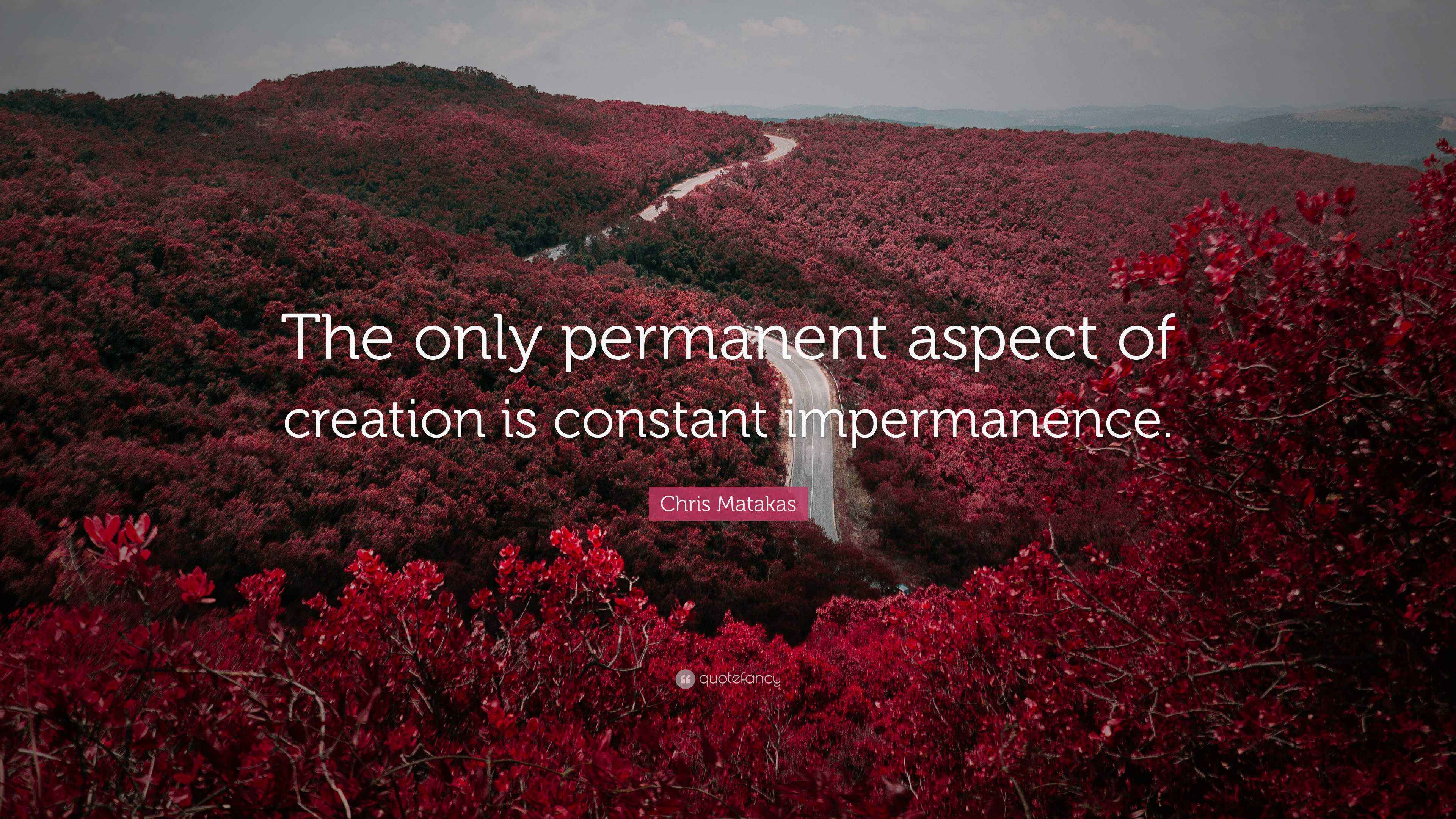 Chris Matakas Quote: “The only permanent aspect of creation is constant ...