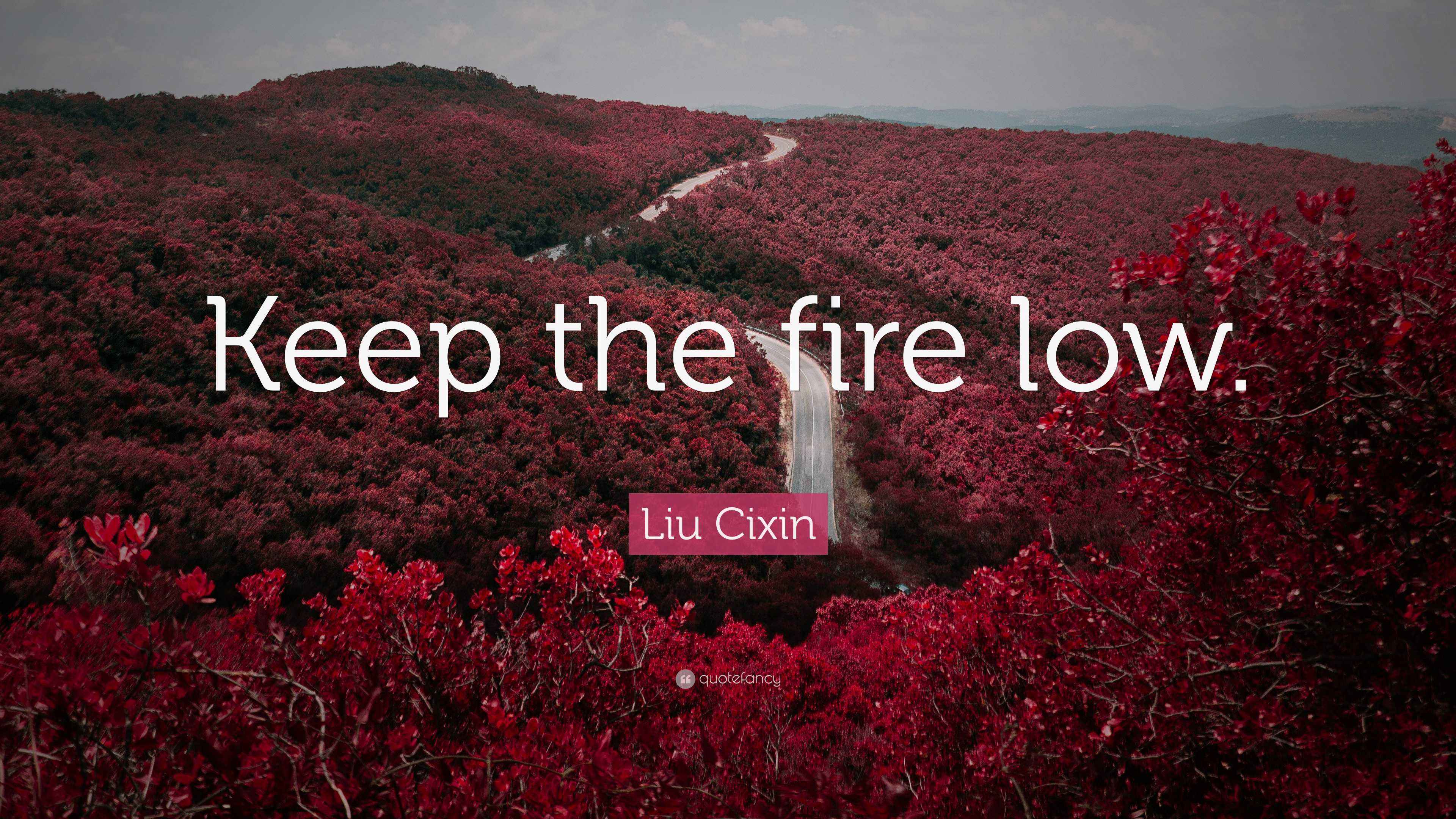 Liu Cixin Quote: “Keep the fire low.”