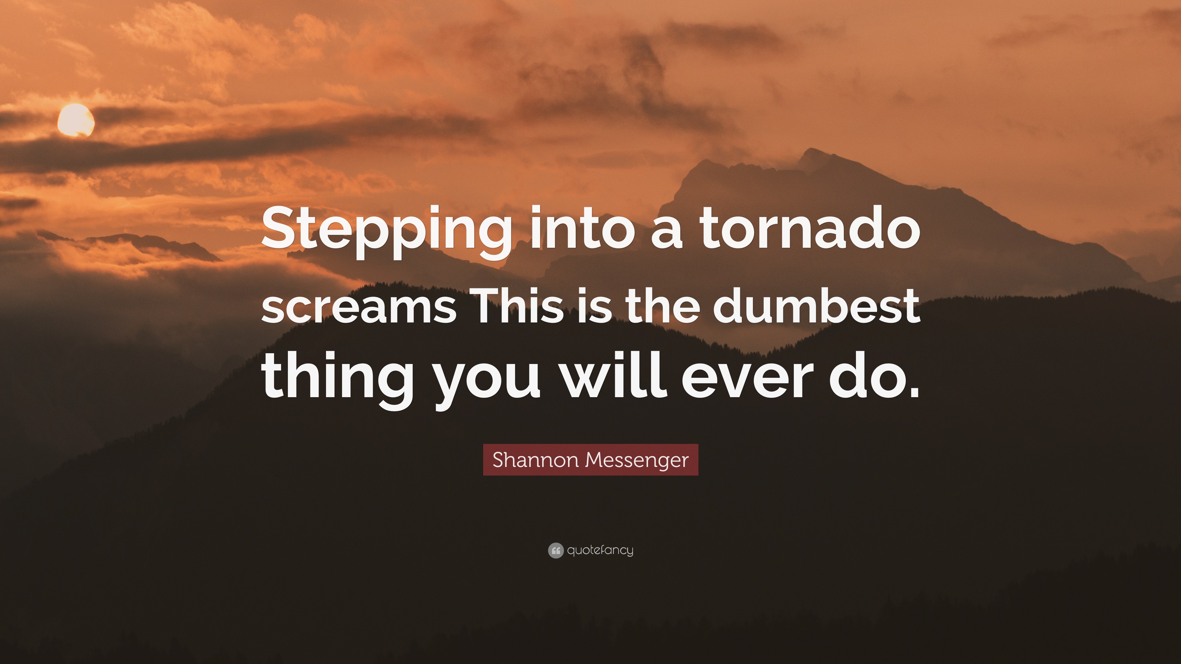 Shannon Messenger Quote: “Stepping into a tornado screams This is the ...
