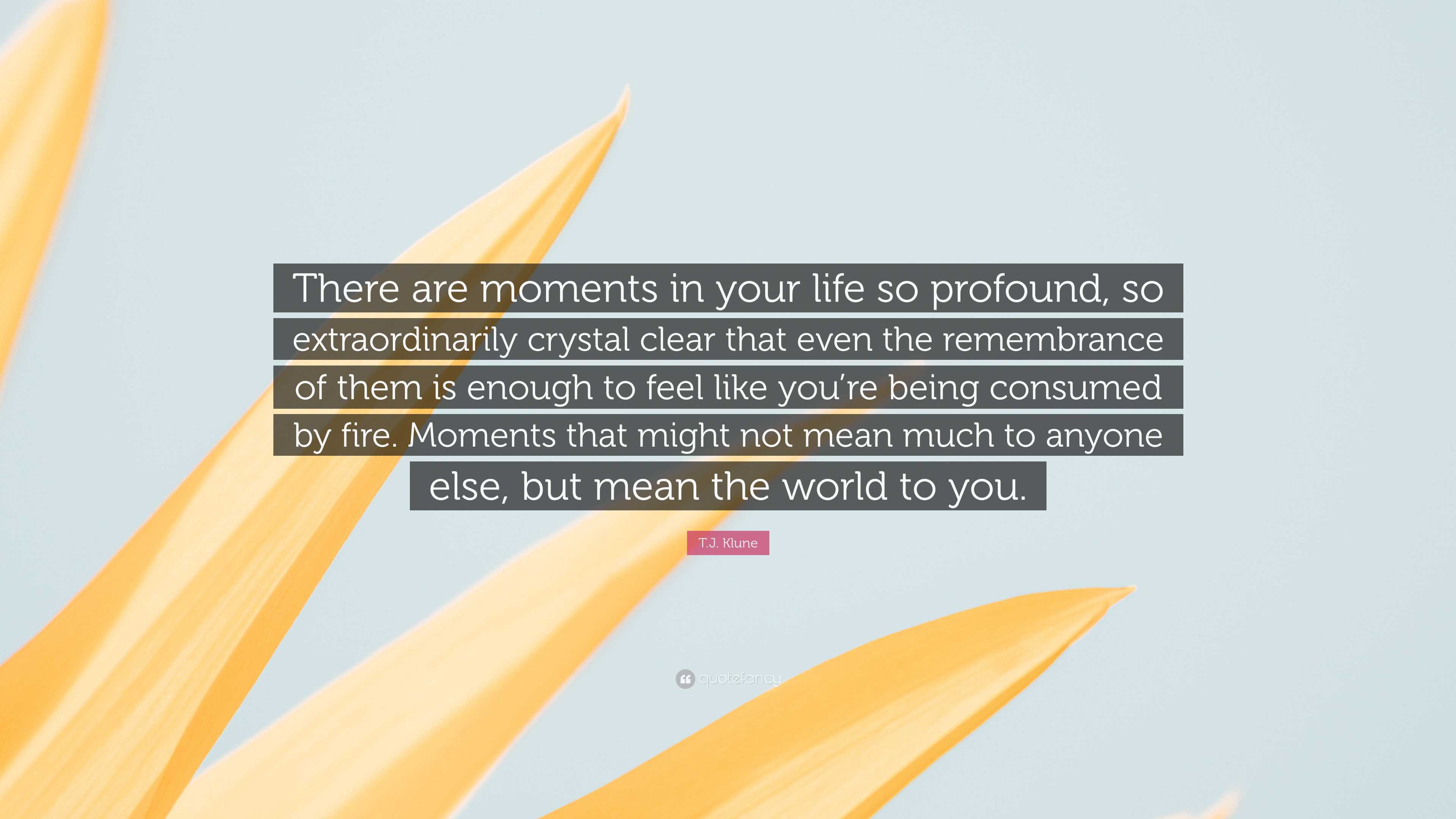 T.J. Klune Quote: “There are moments in your life so profound, so ...