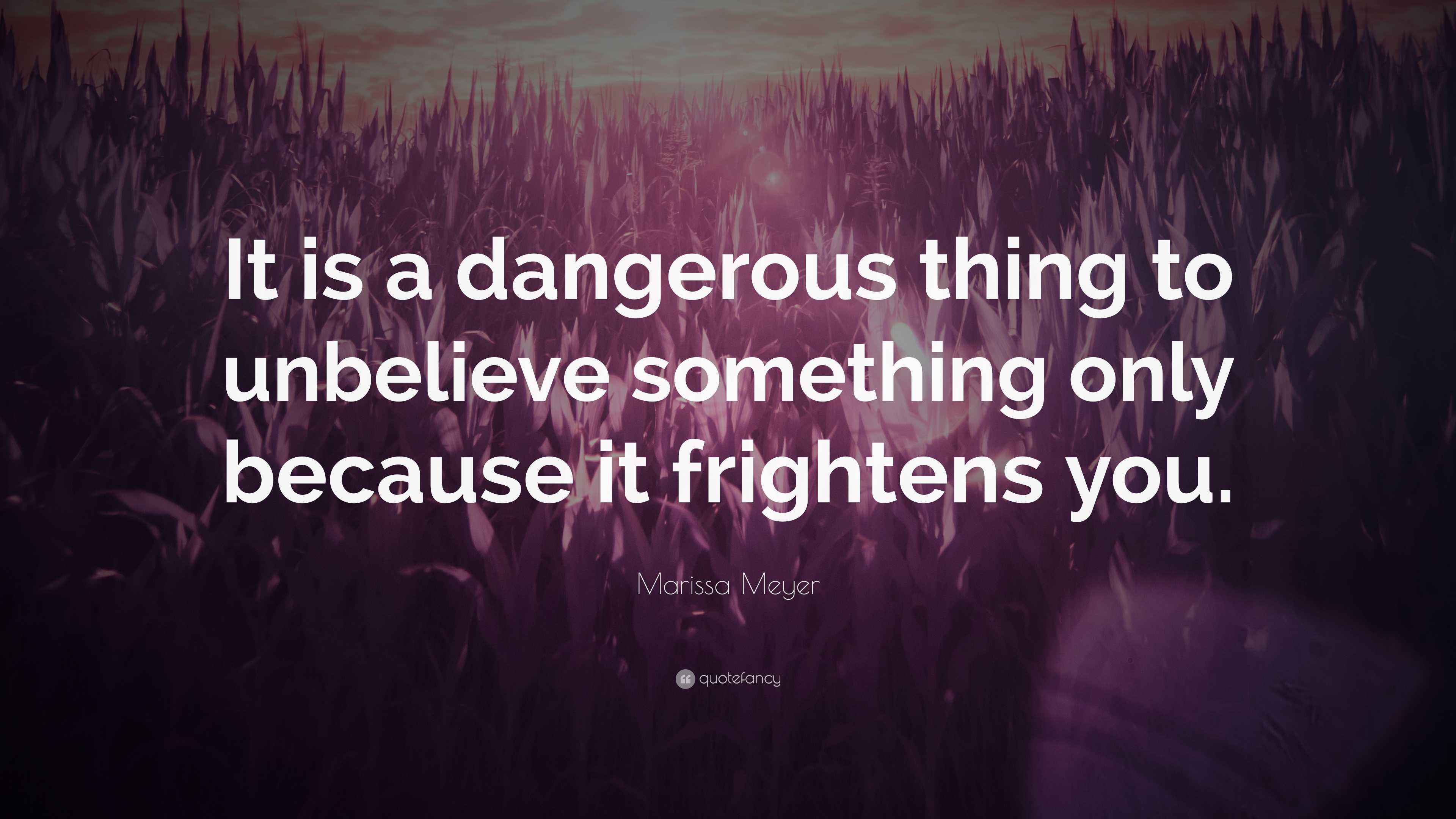 Marissa Meyer Quote: “It is a dangerous thing to unbelieve something ...