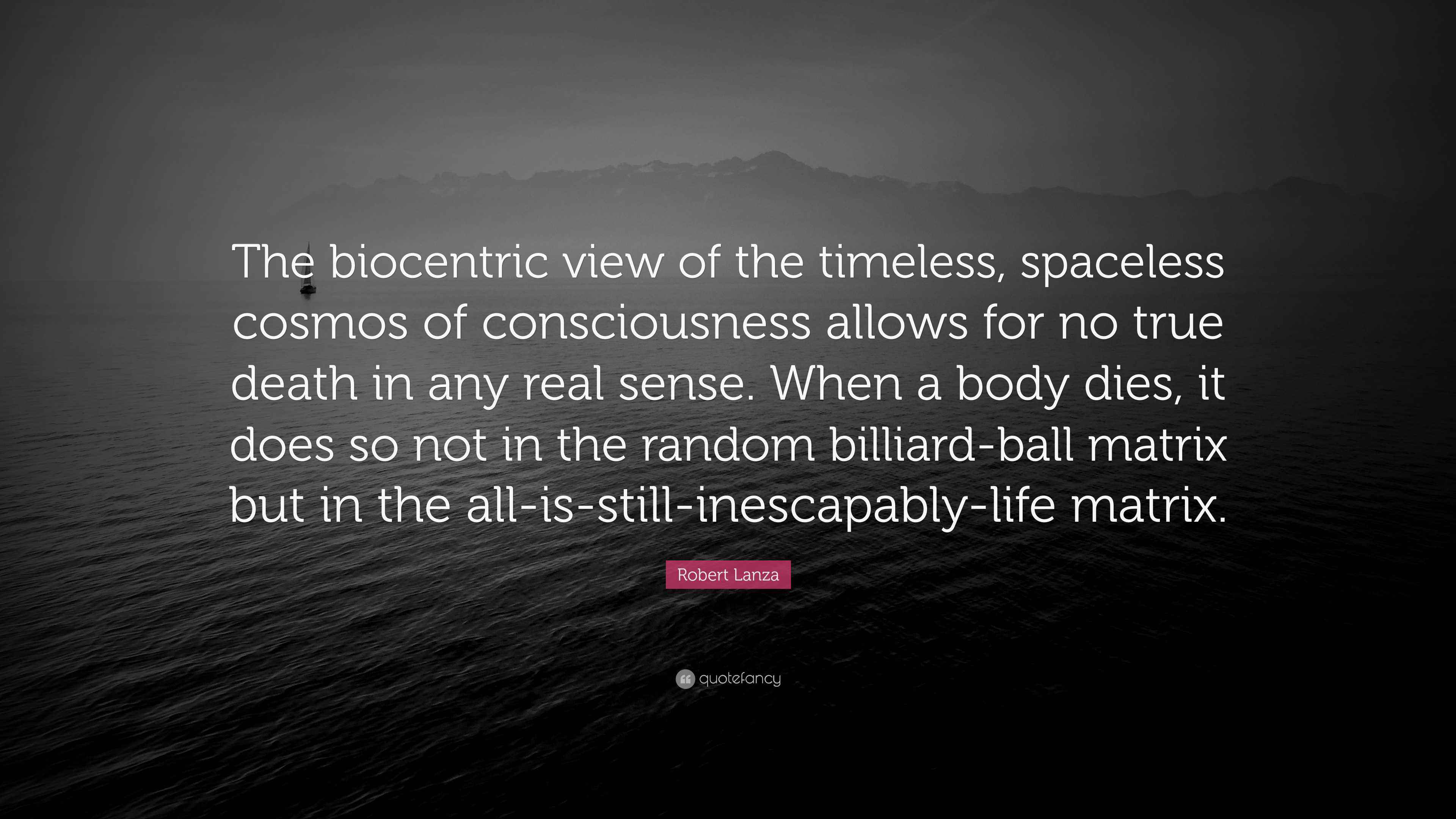 Robert Lanza Quote: “The biocentric view of the timeless, spaceless ...