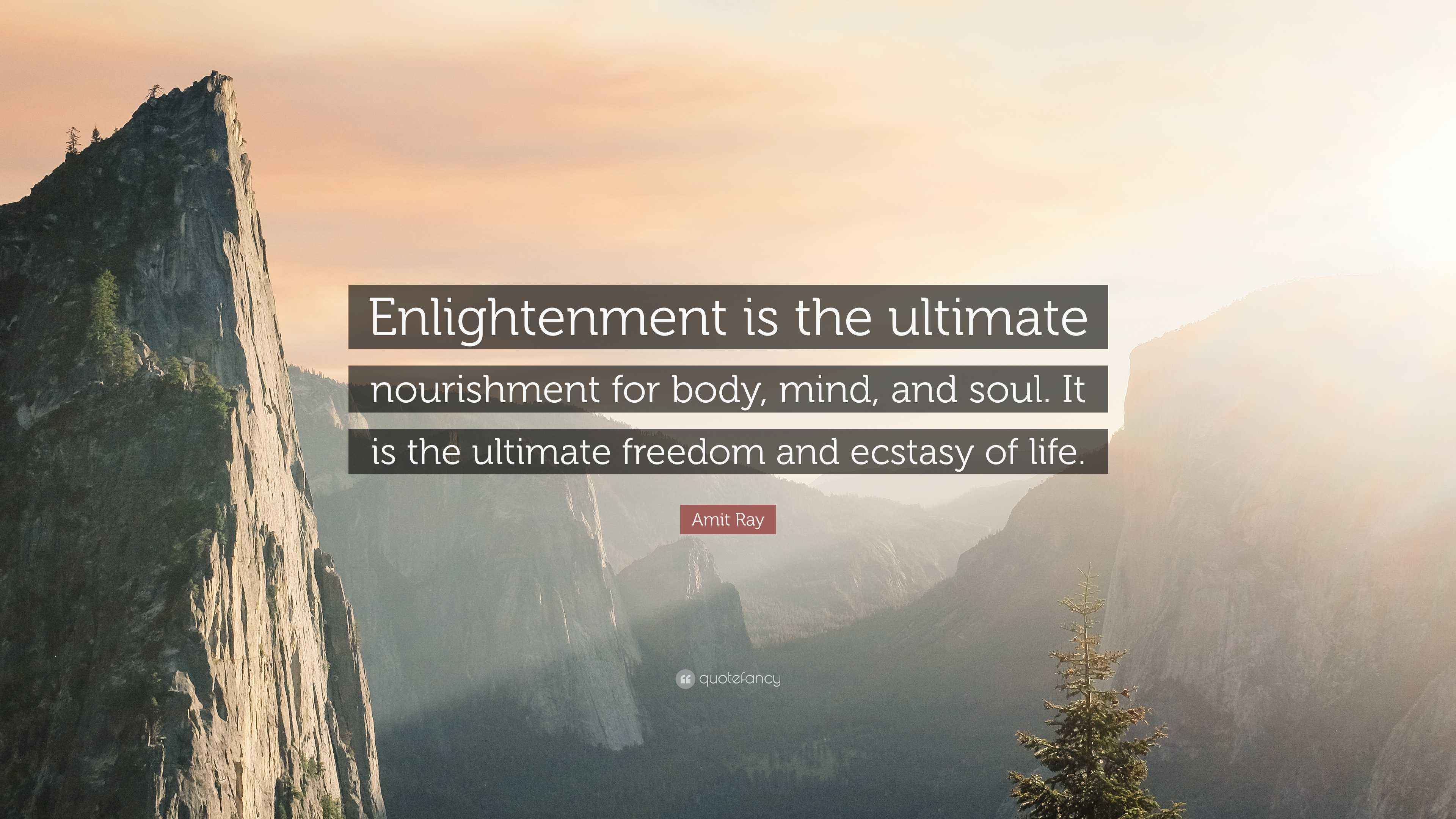Amit Ray Quote: “Enlightenment is the ultimate nourishment for body ...
