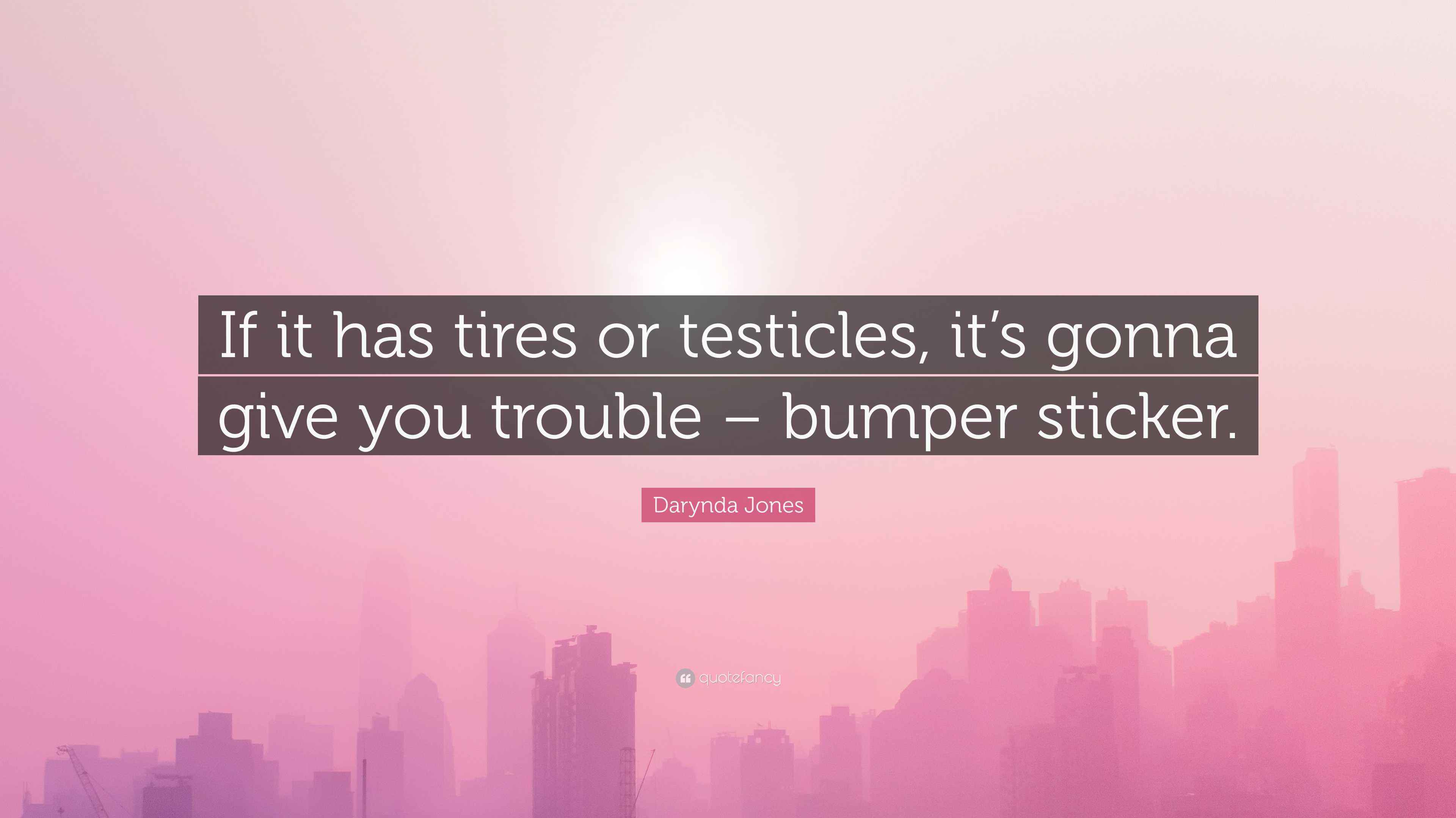 Darynda Jones Quote: “If it has tires or testicles, it’s gonna give you ...