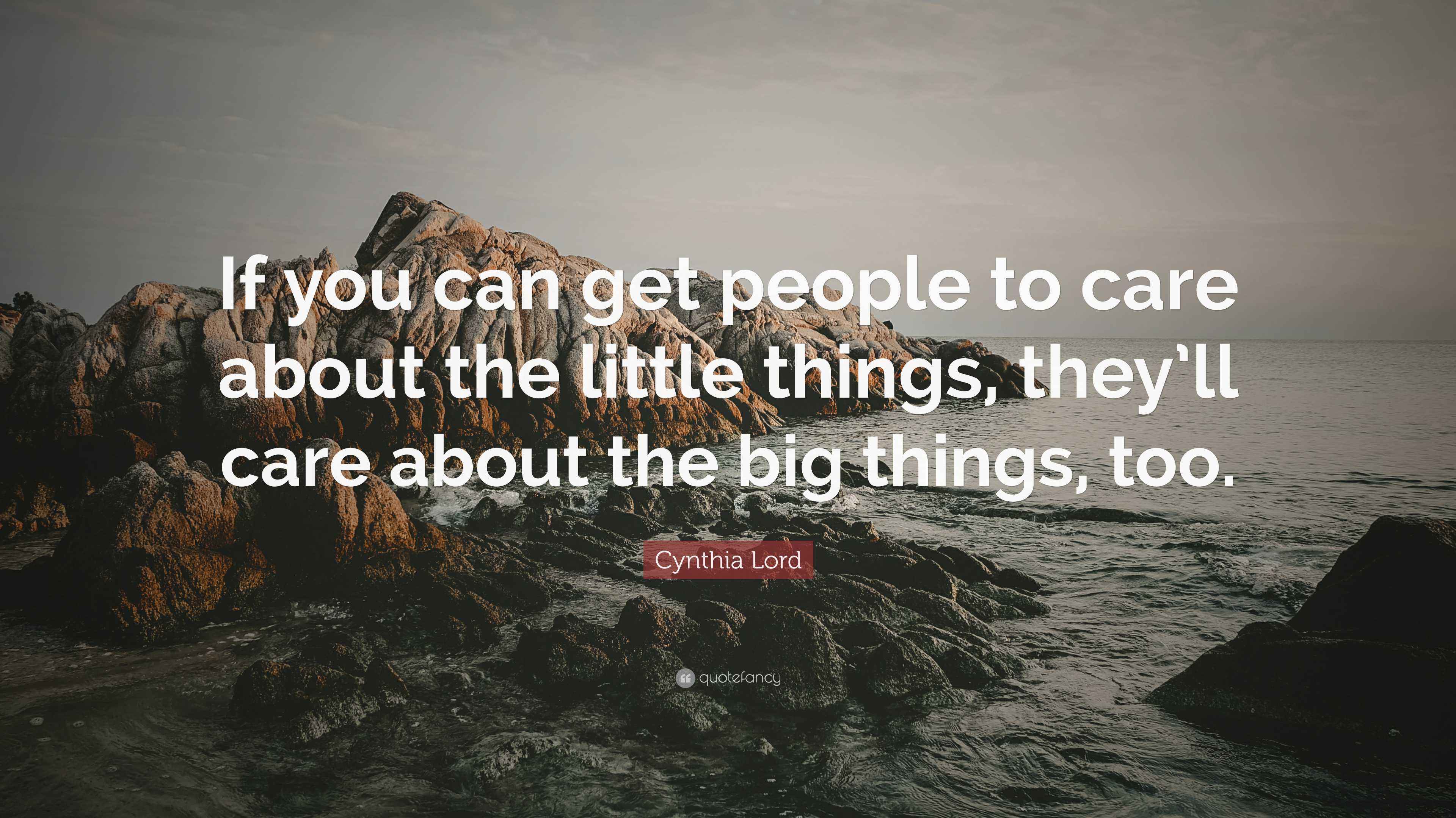 Cynthia Lord Quote: “If you can get people to care about the little ...