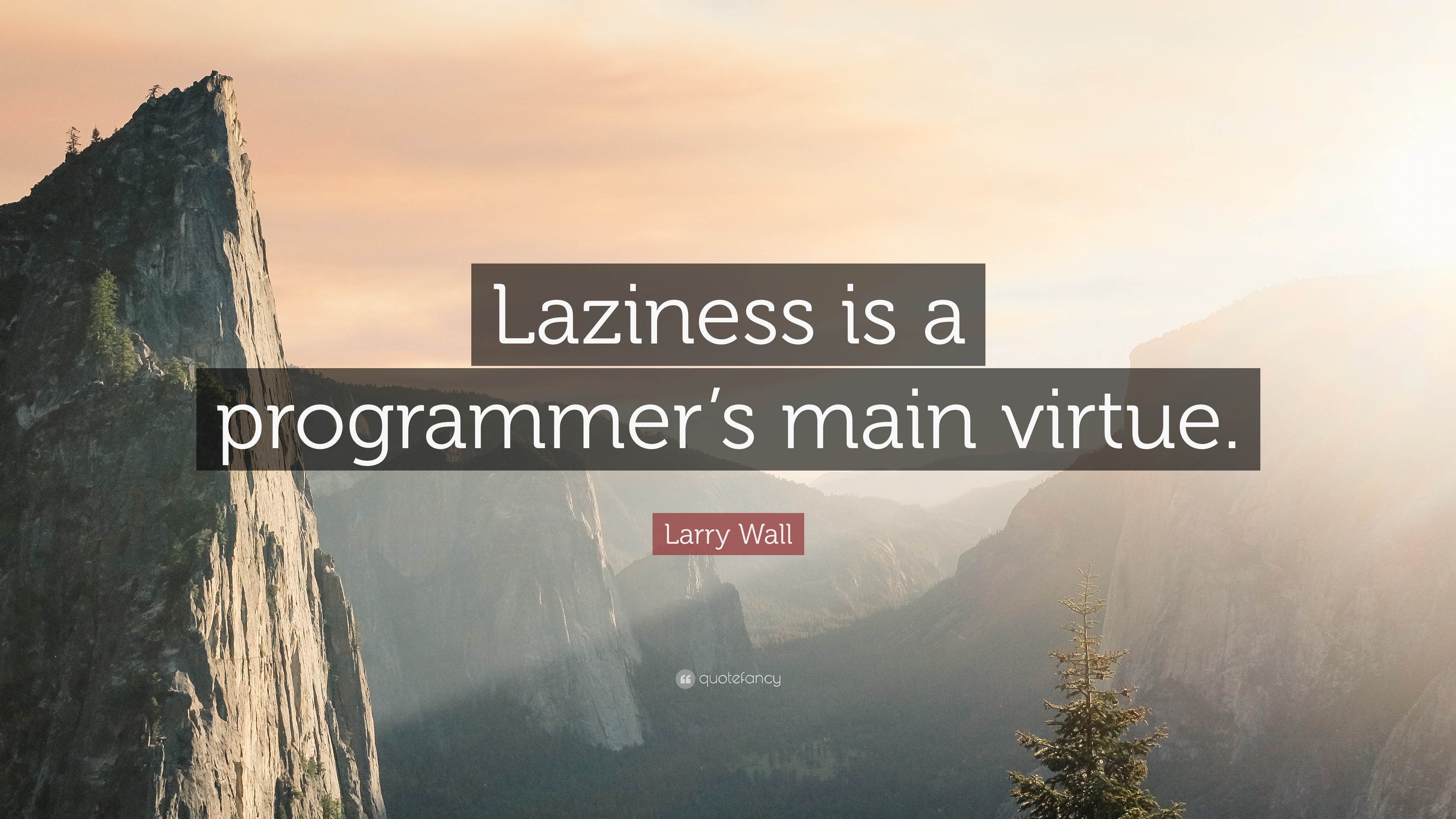 Larry Wall Quote: “Laziness is a programmers main virtue.”
