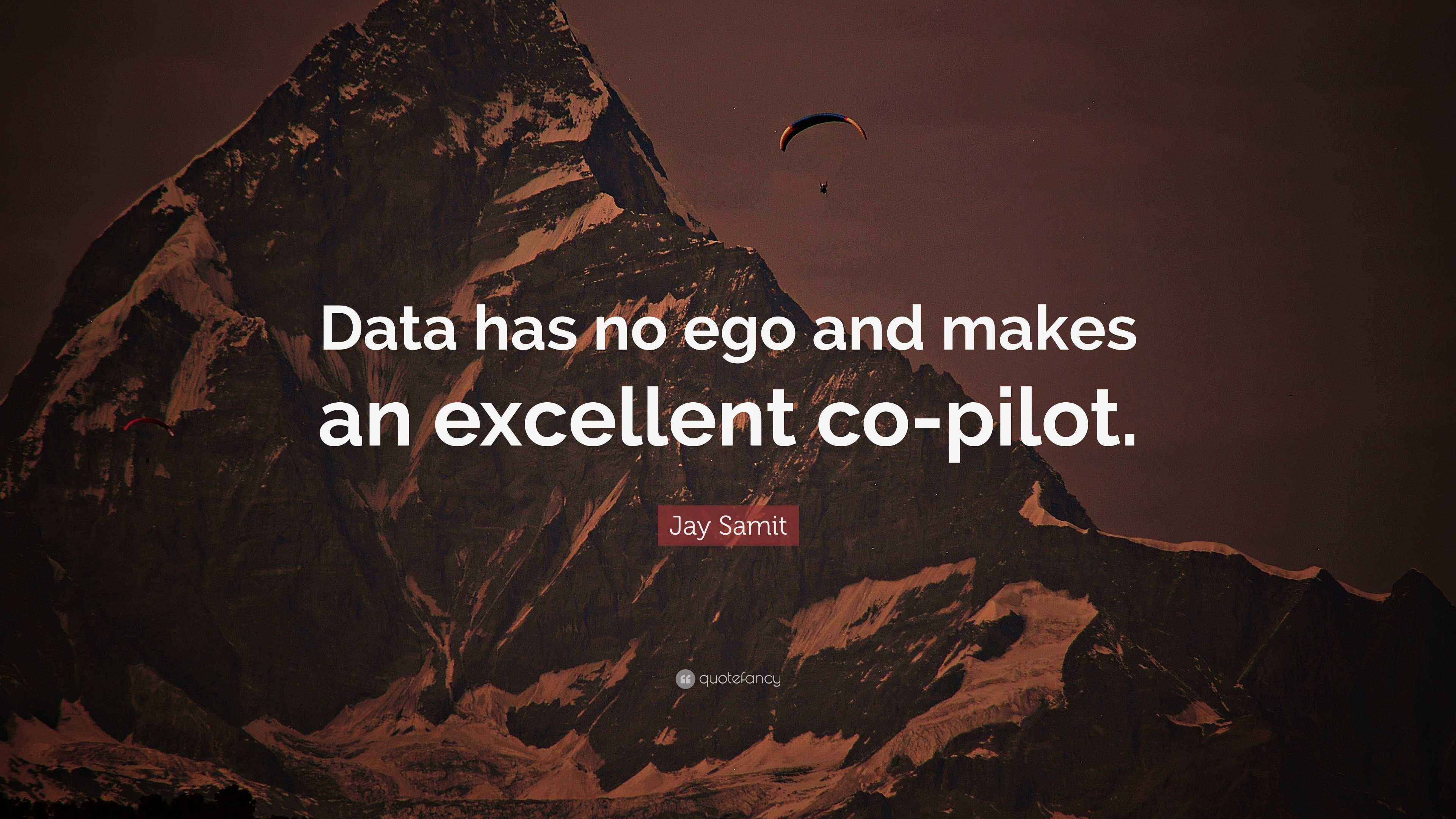 Jay Samit Quote: “Data has no ego and makes an excellent co-pilot.”