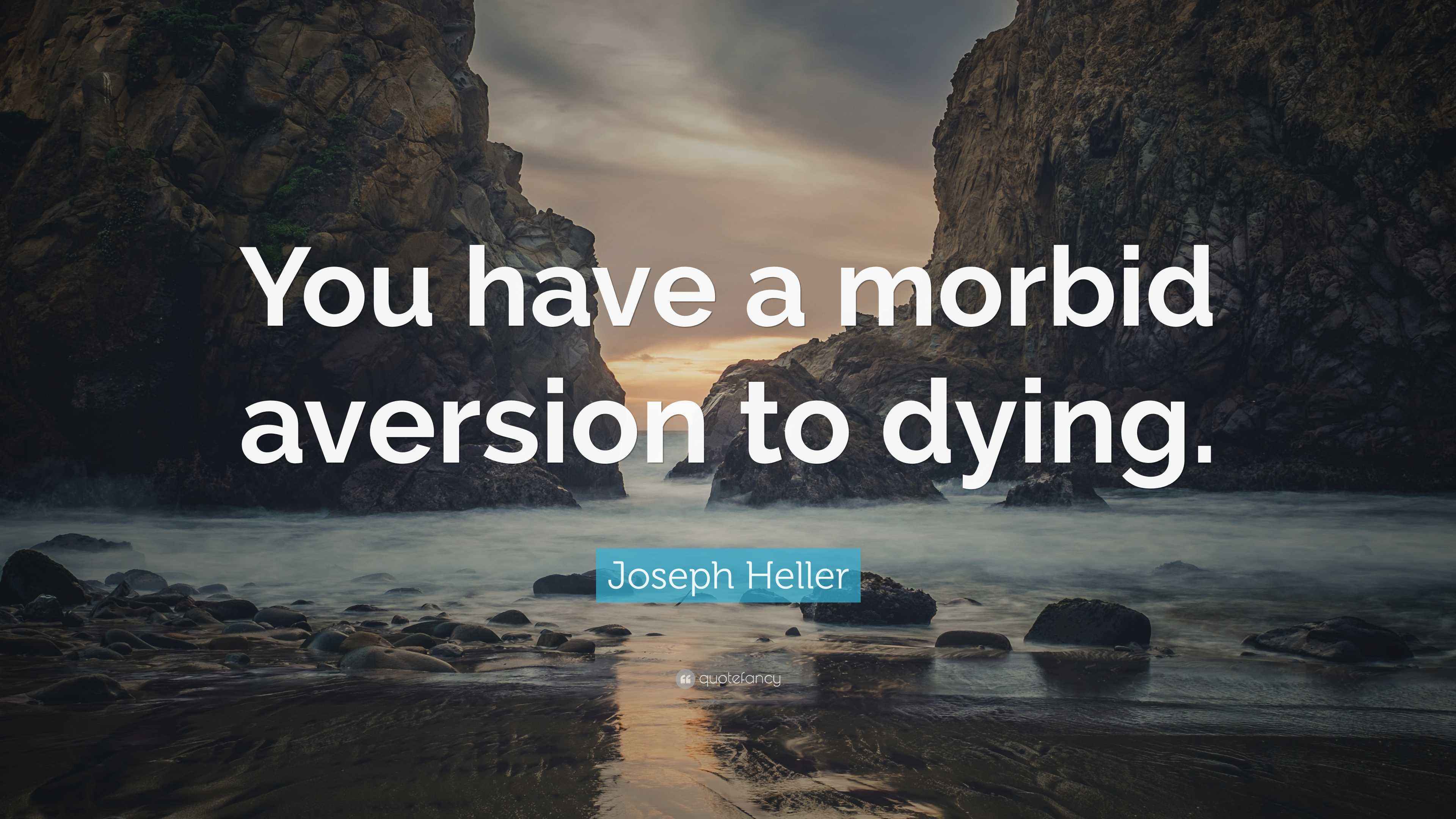 Joseph Heller Quote: “You have a morbid aversion to dying.”