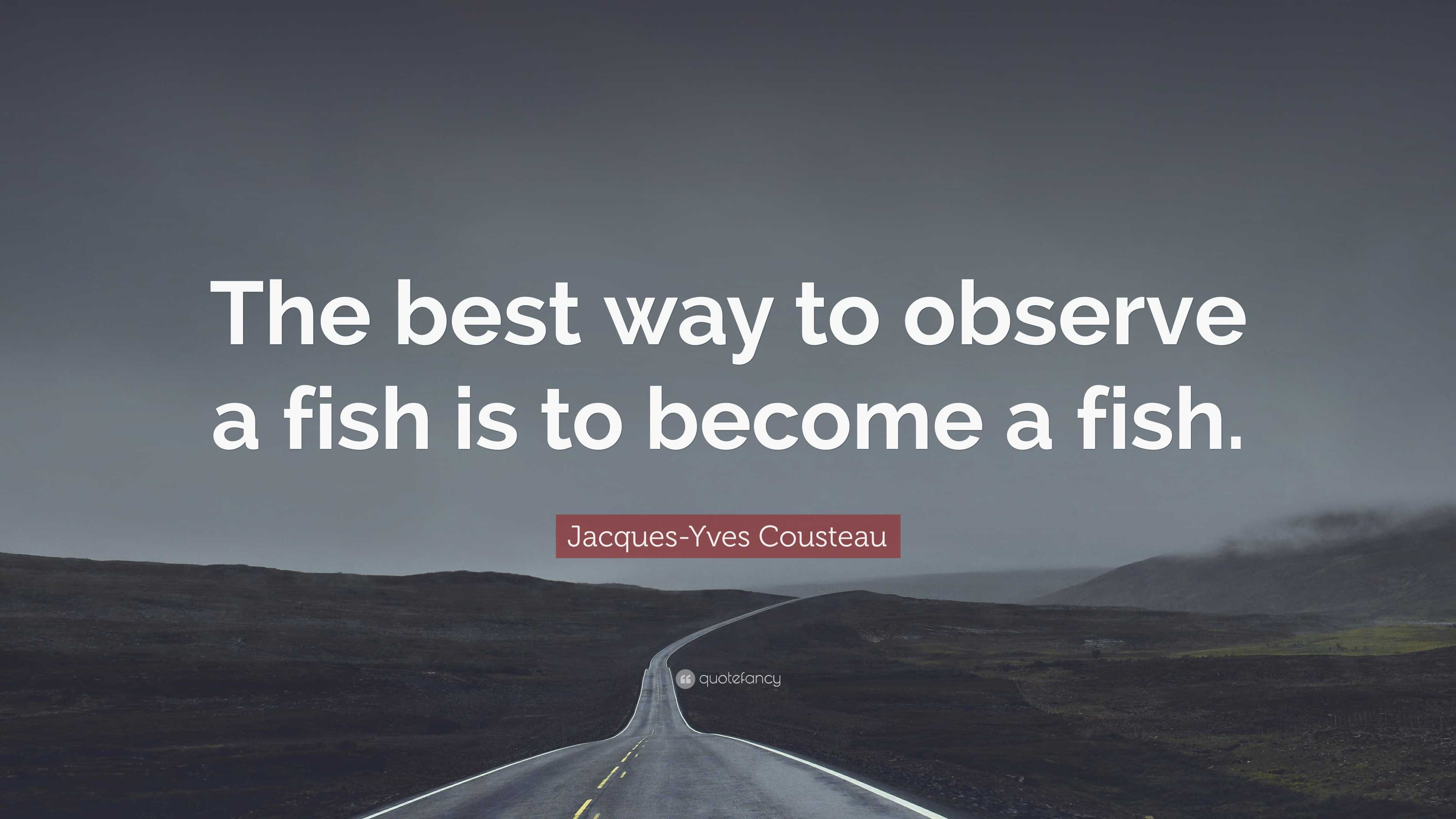 Jacques-Yves Cousteau Quote: “The best way to observe a fish is to ...