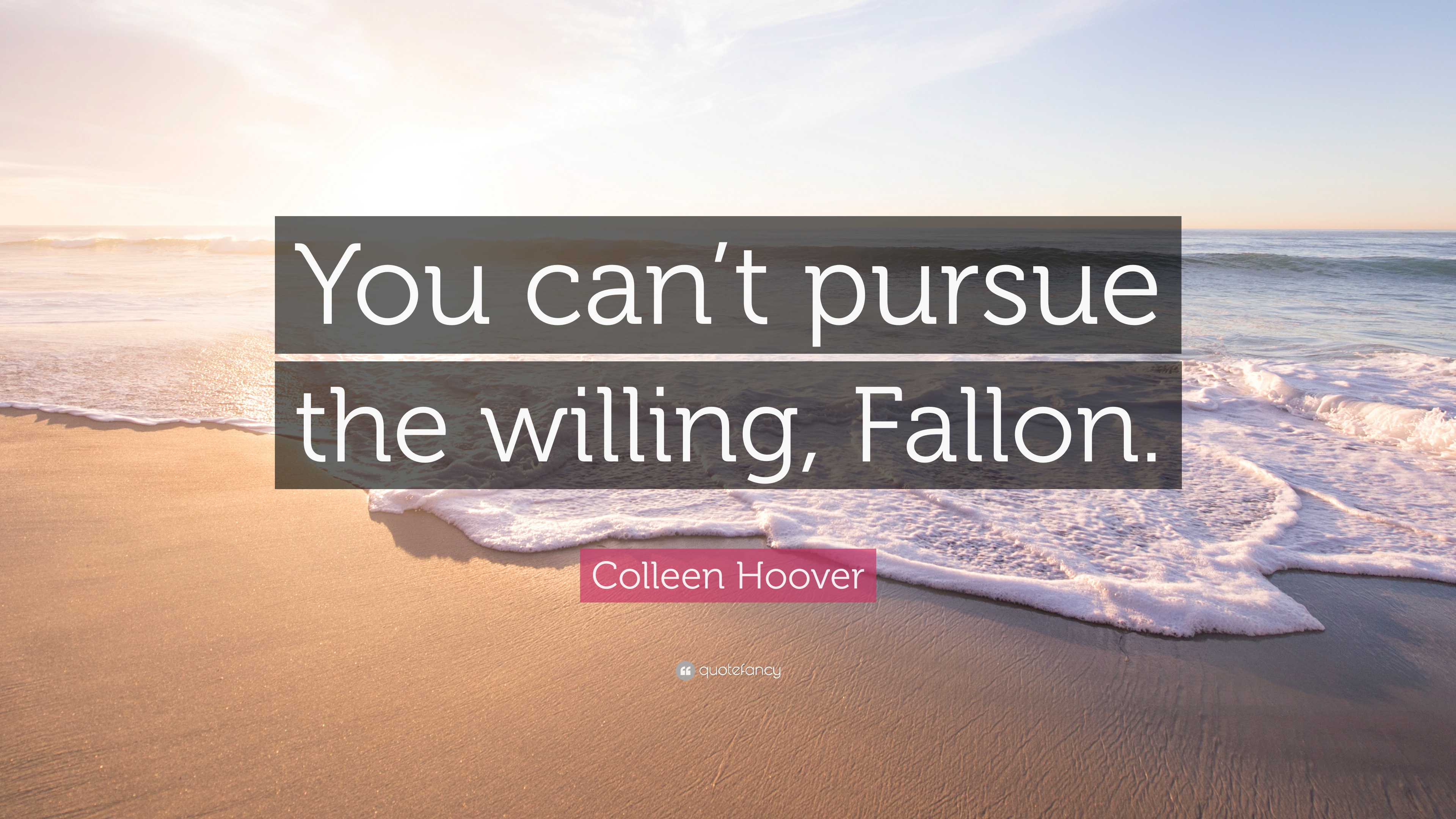 Colleen Hoover Quote: “You can’t pursue the willing, Fallon.”