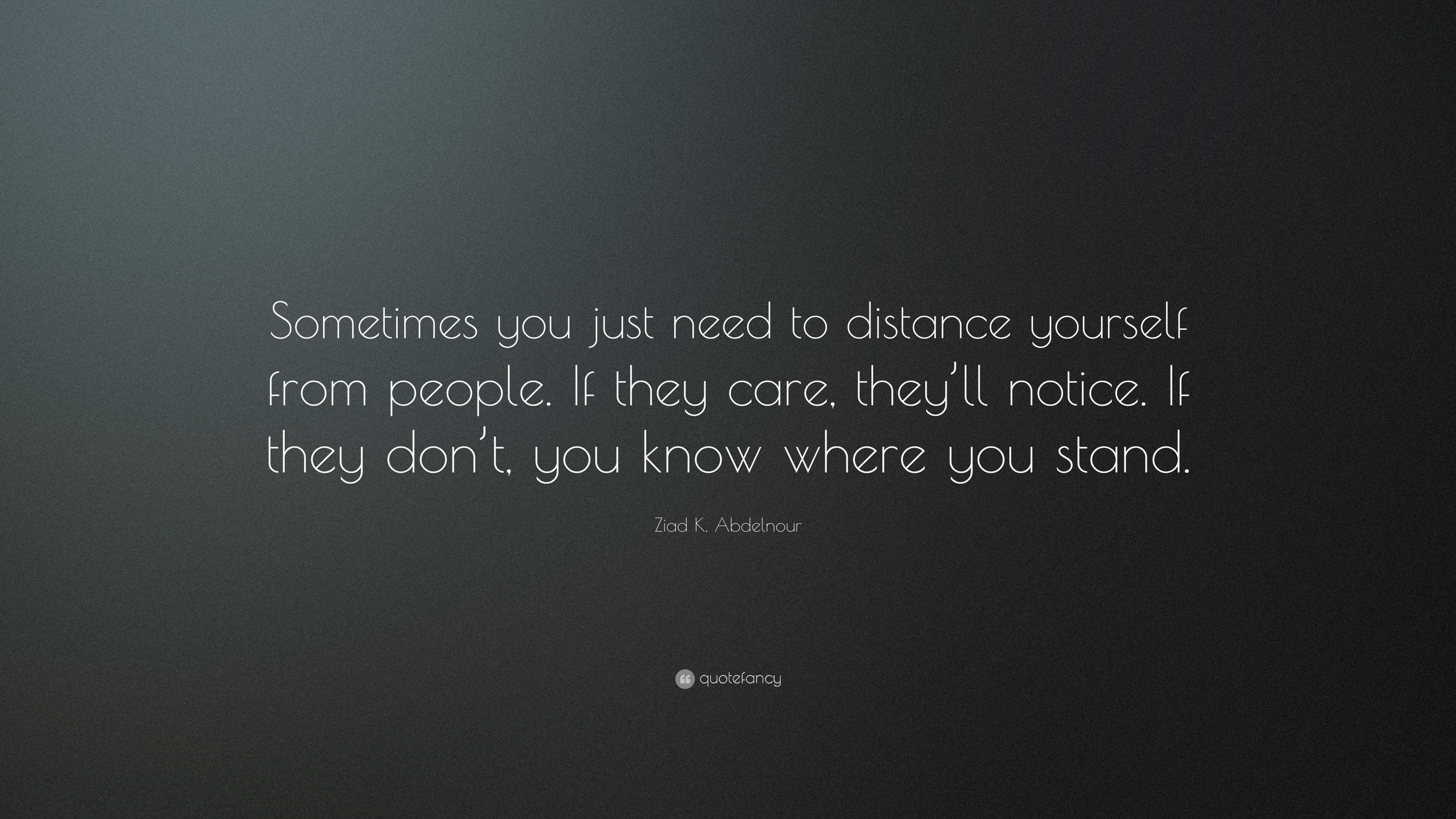 Ziad K. Abdelnour Quote: “Sometimes you just need to distance yourself ...