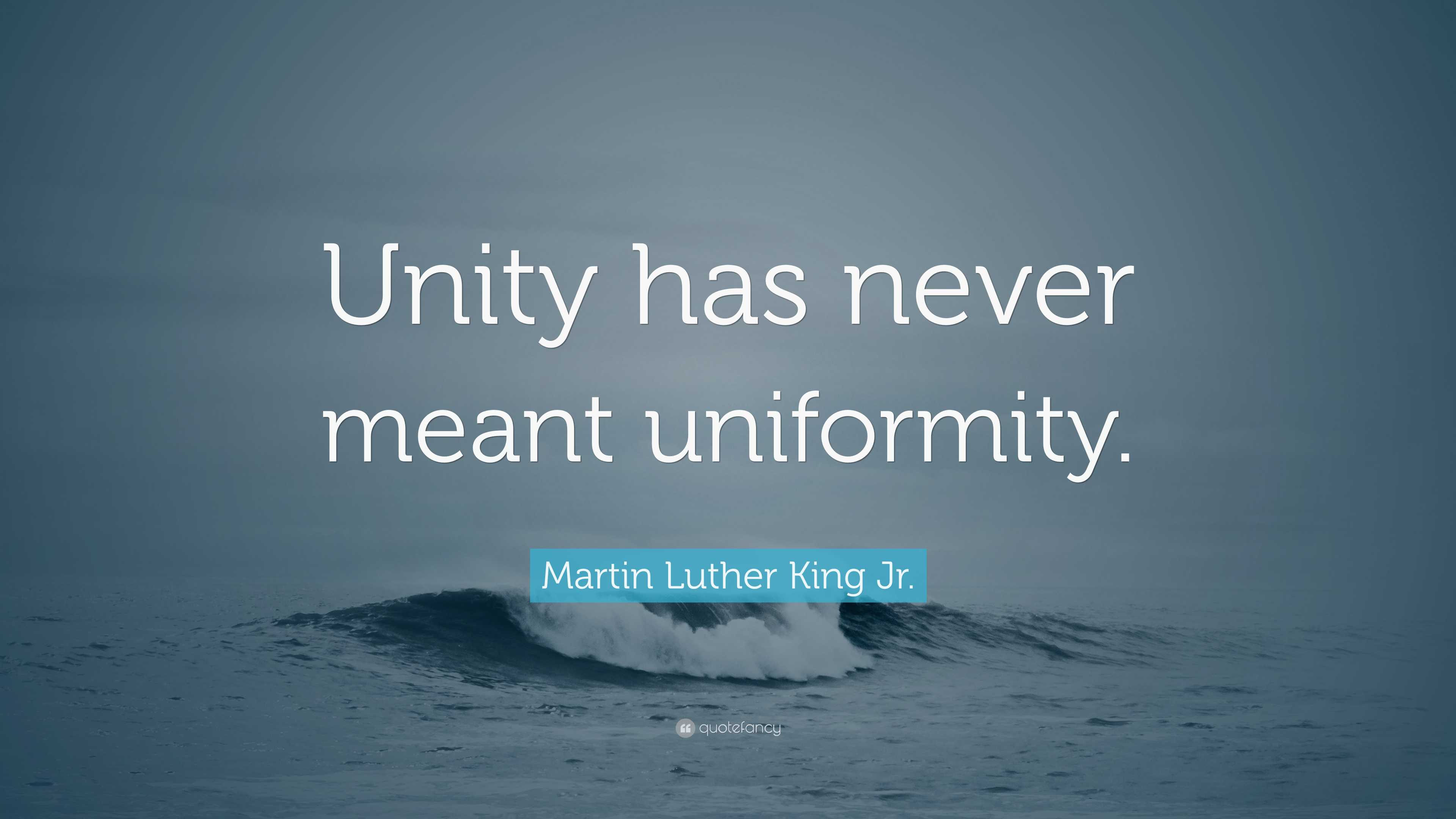 Martin Luther King Jr. Quote: “Unity has never meant uniformity.”