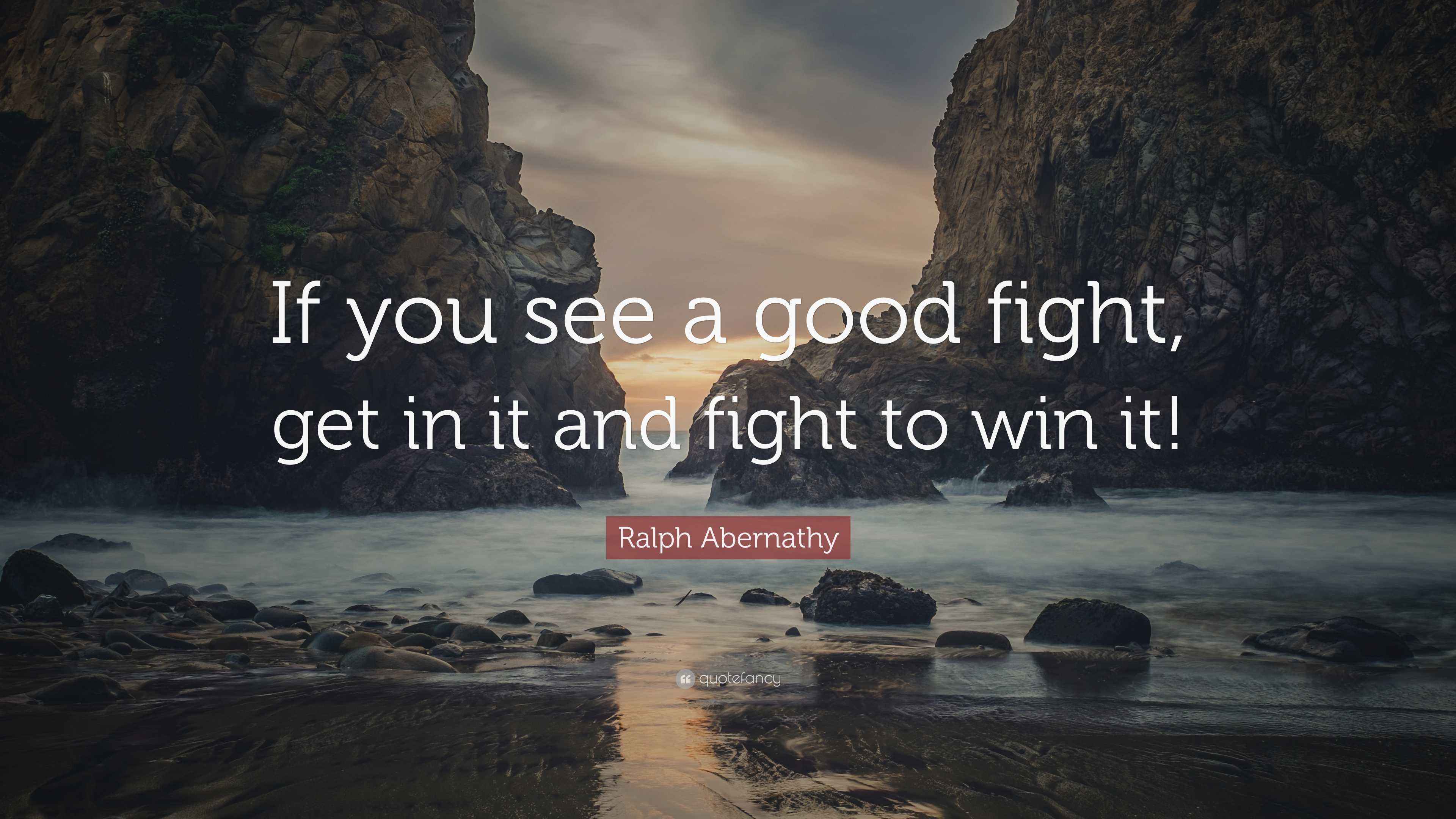 Ralph Abernathy Quote: “If you see a good fight, get in it and fight to ...