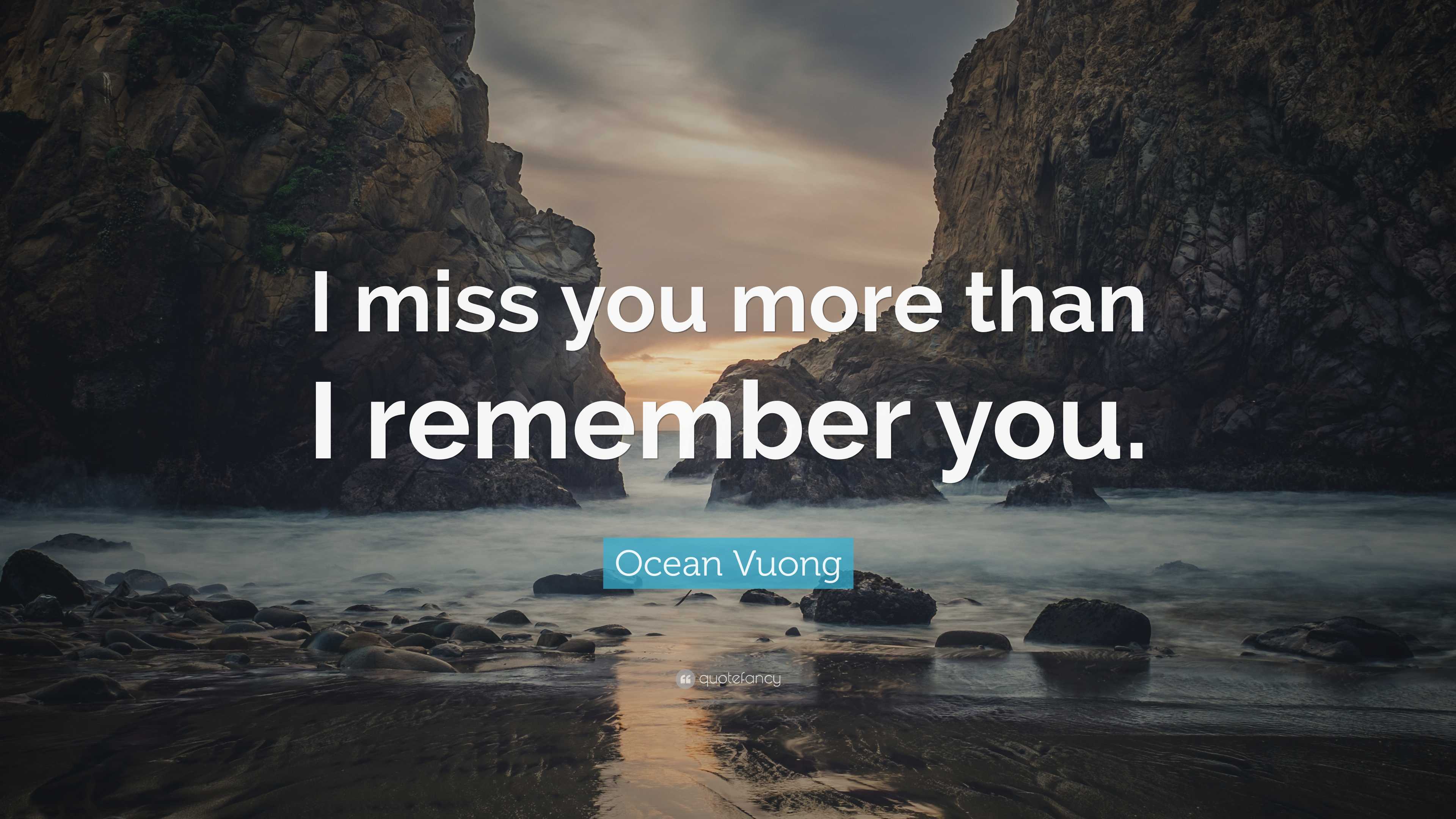 Ocean Vuong Quote: “I miss you more than I remember you.”