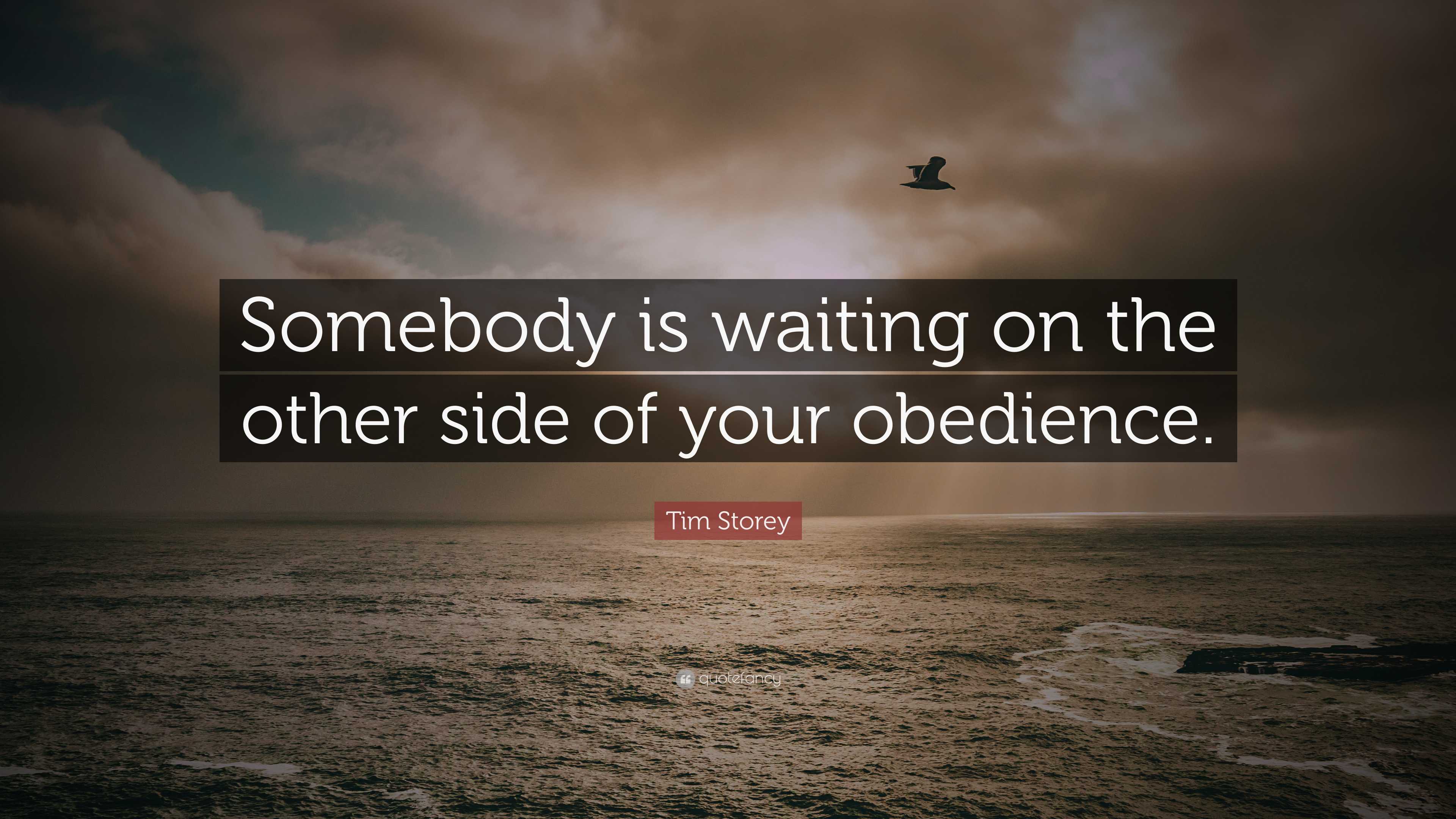 Tim Storey Quote: “Somebody is waiting on the other side of your ...