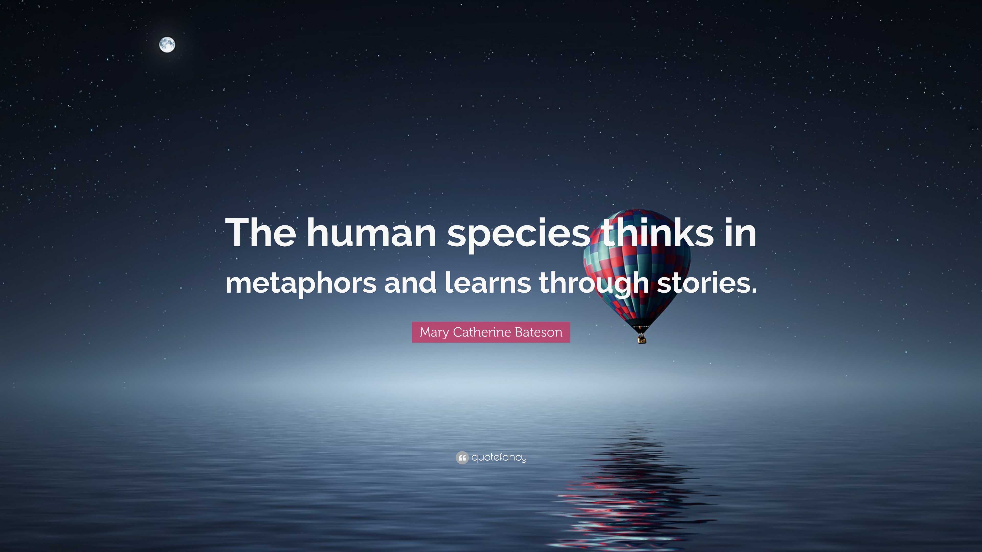 Mary Catherine Bateson Quote: “The human species thinks in metaphors ...